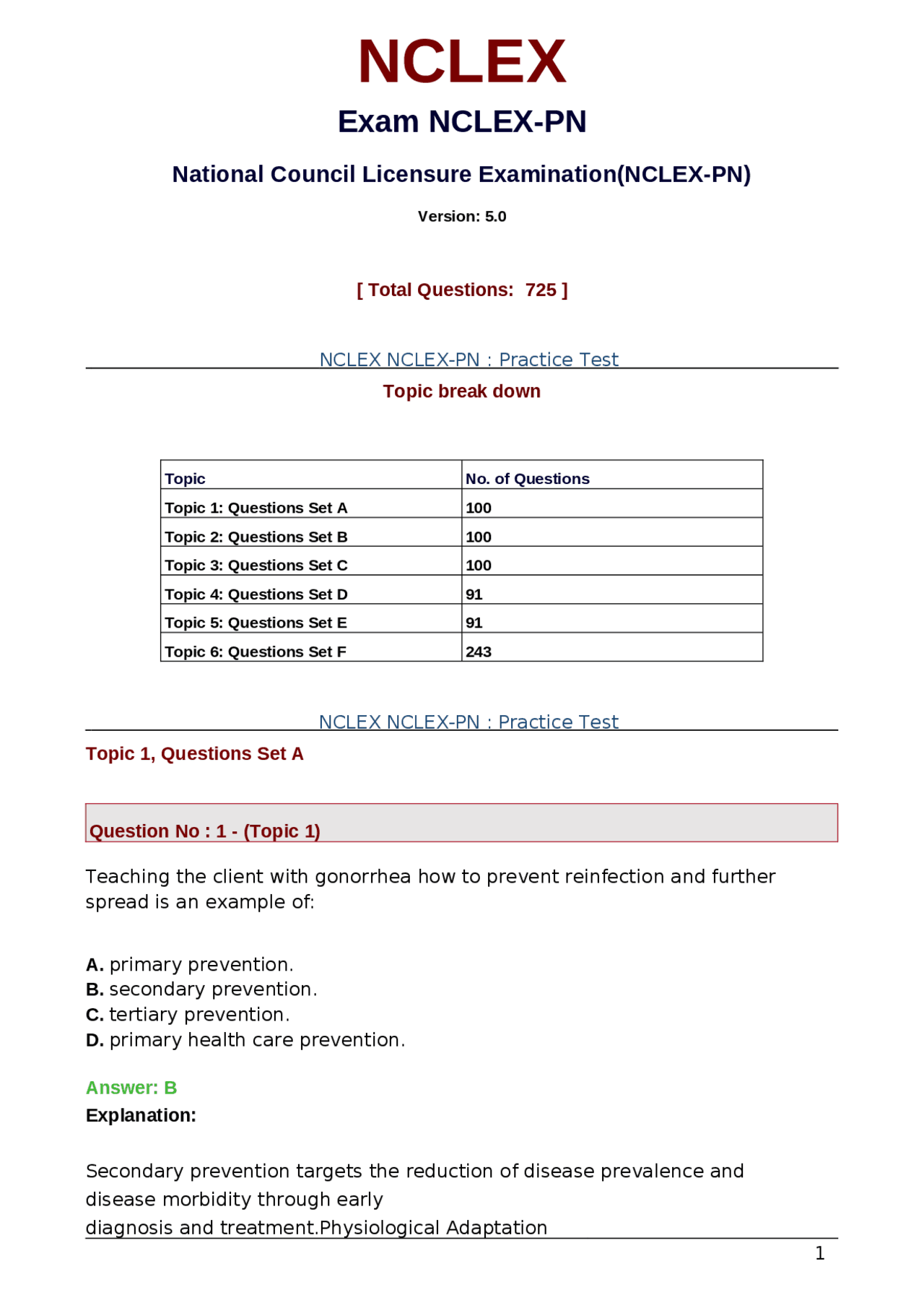 NCLEX Exam NCLEX-PN National Council Licensure Examination(NCLEX-PN ...