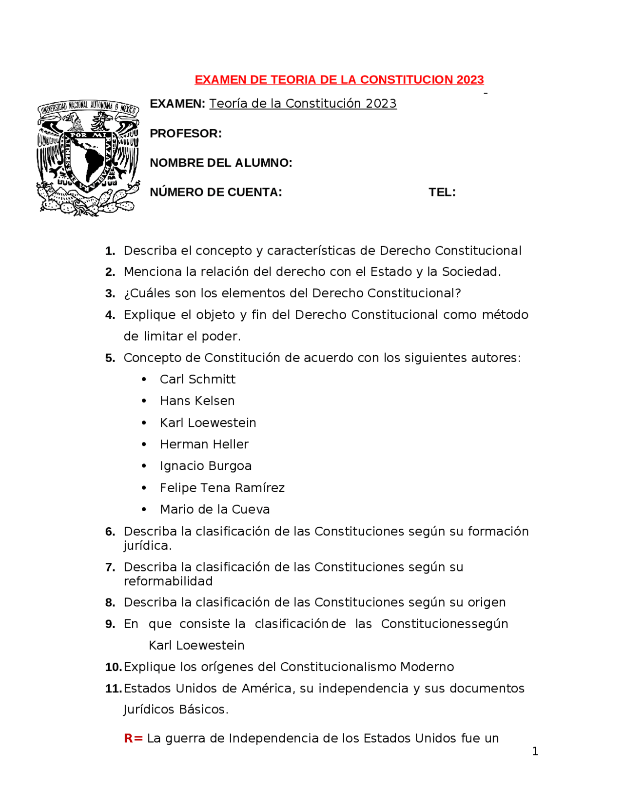 Examen Derecho Penal | Exámenes de Derecho | Docsity