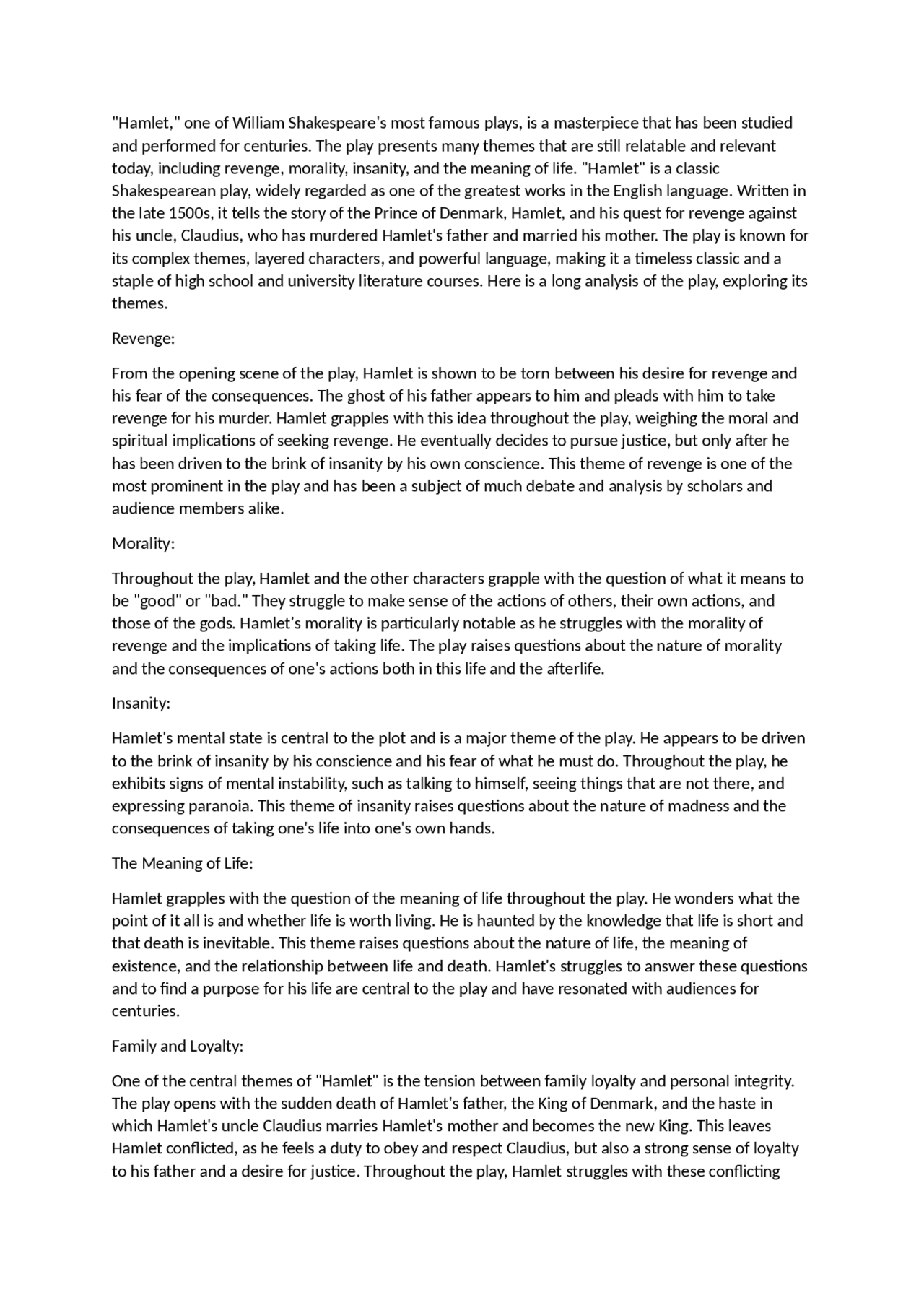 Hamlet Riassunto Tematiche Appunti Di Letteratura Inglese Docsity