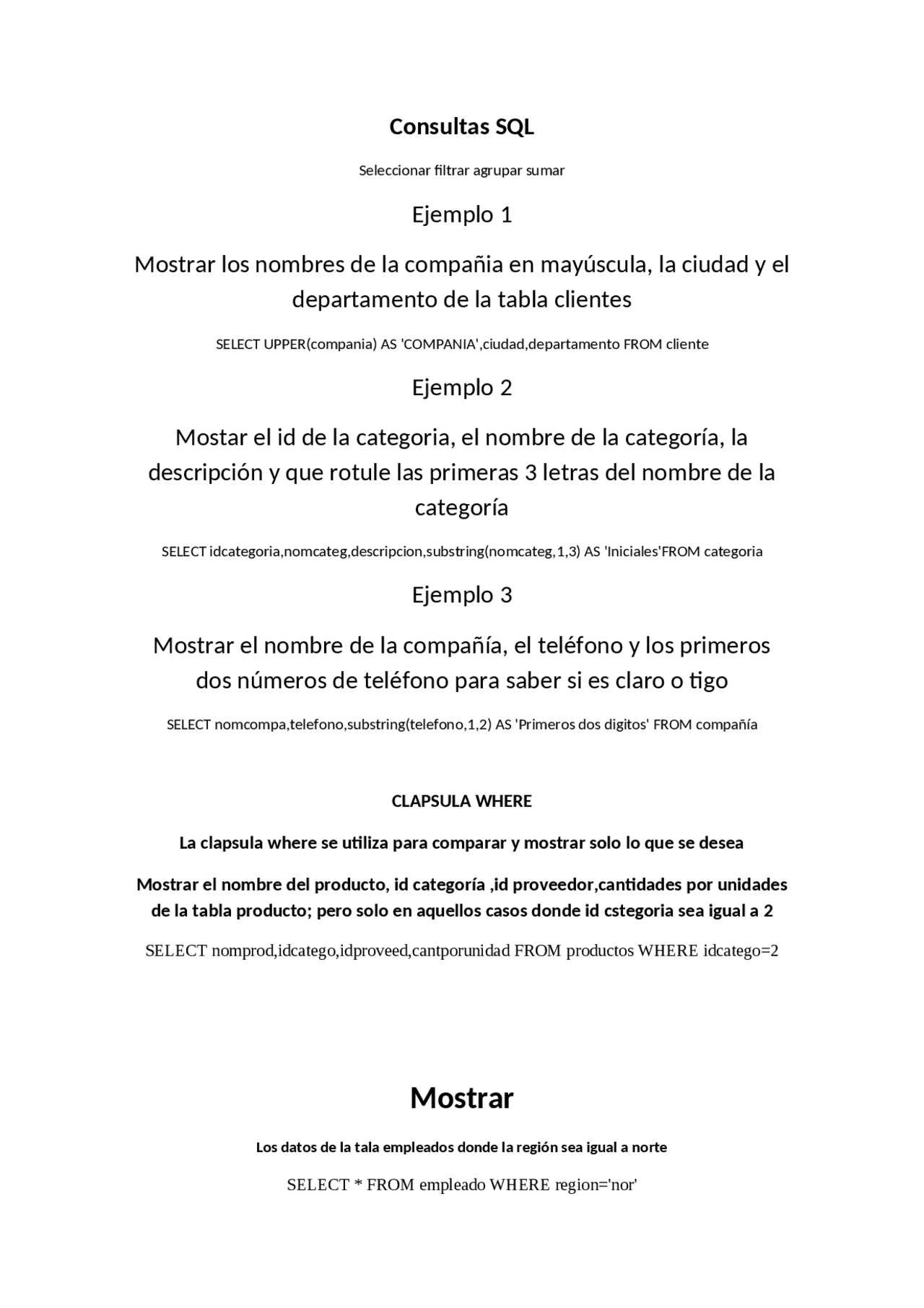 Consultas En Sql Ejercicios Ejercicios De Informática Docsity