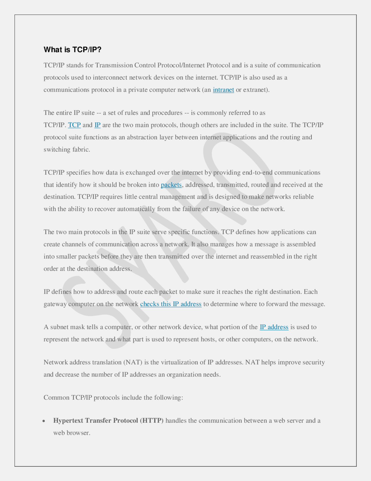 computer network tcp model | Schemes and Mind Maps Computer science | Docsity