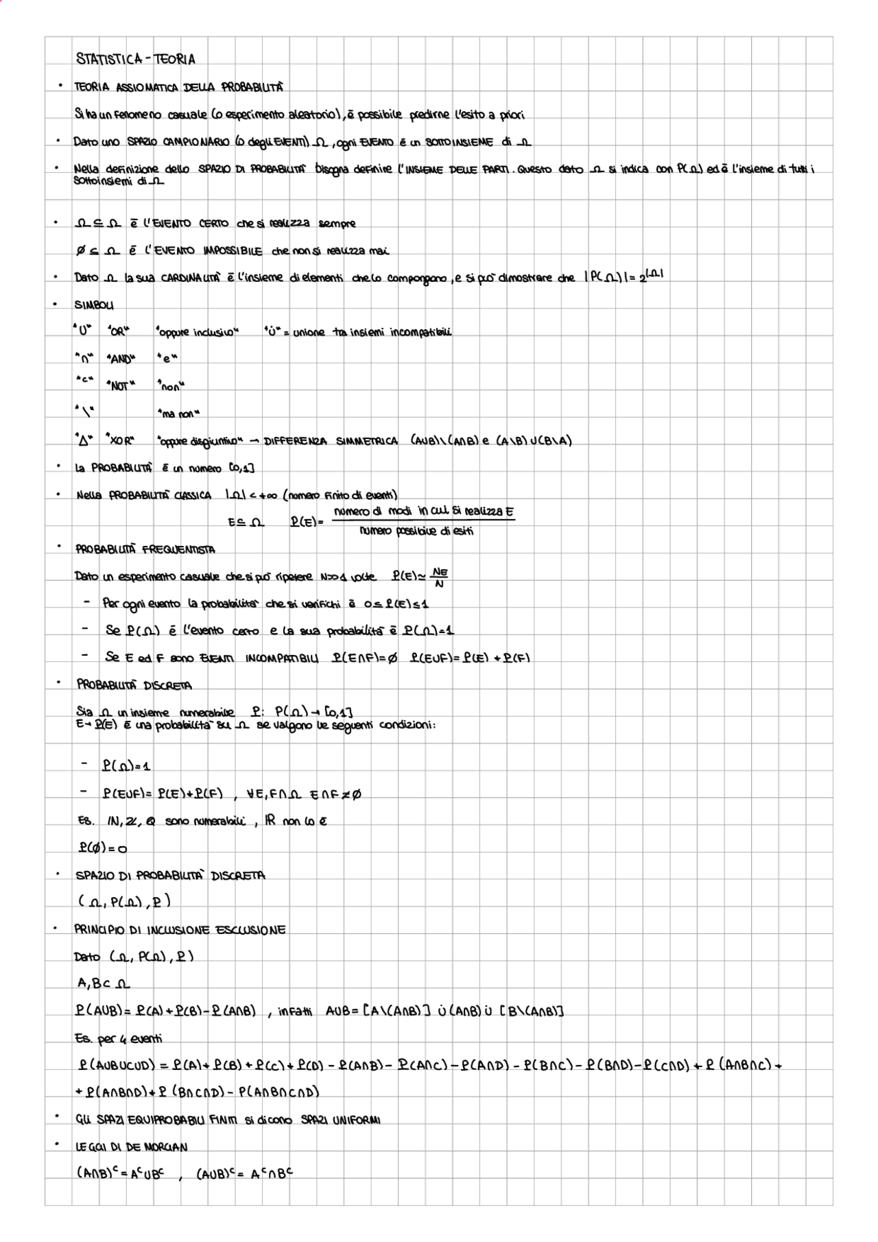 Programma completo esame Probabilità e Statistica | Sbobinature di Probabilità e Statistica ...