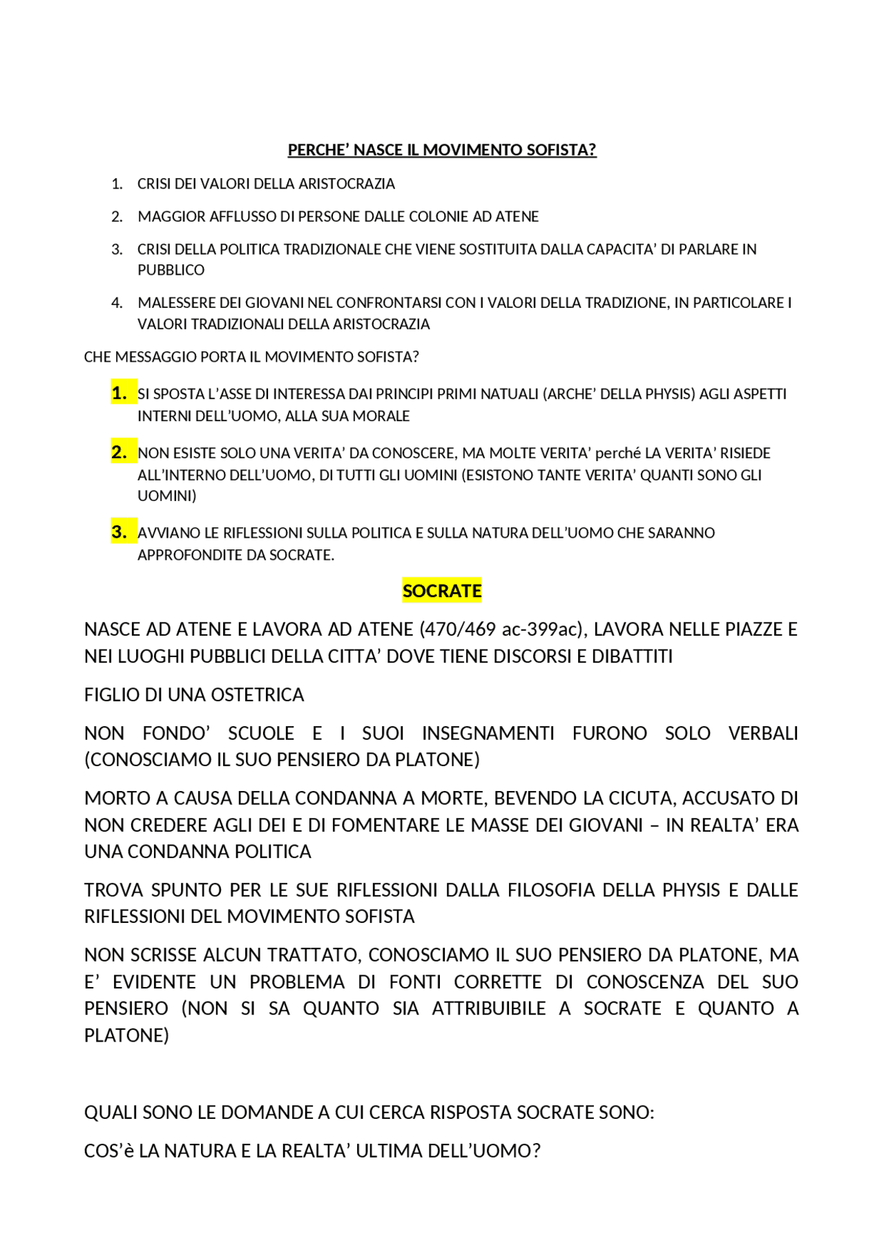 Pedagogia dei sofisti | Appunti di Pedagogia | Docsity