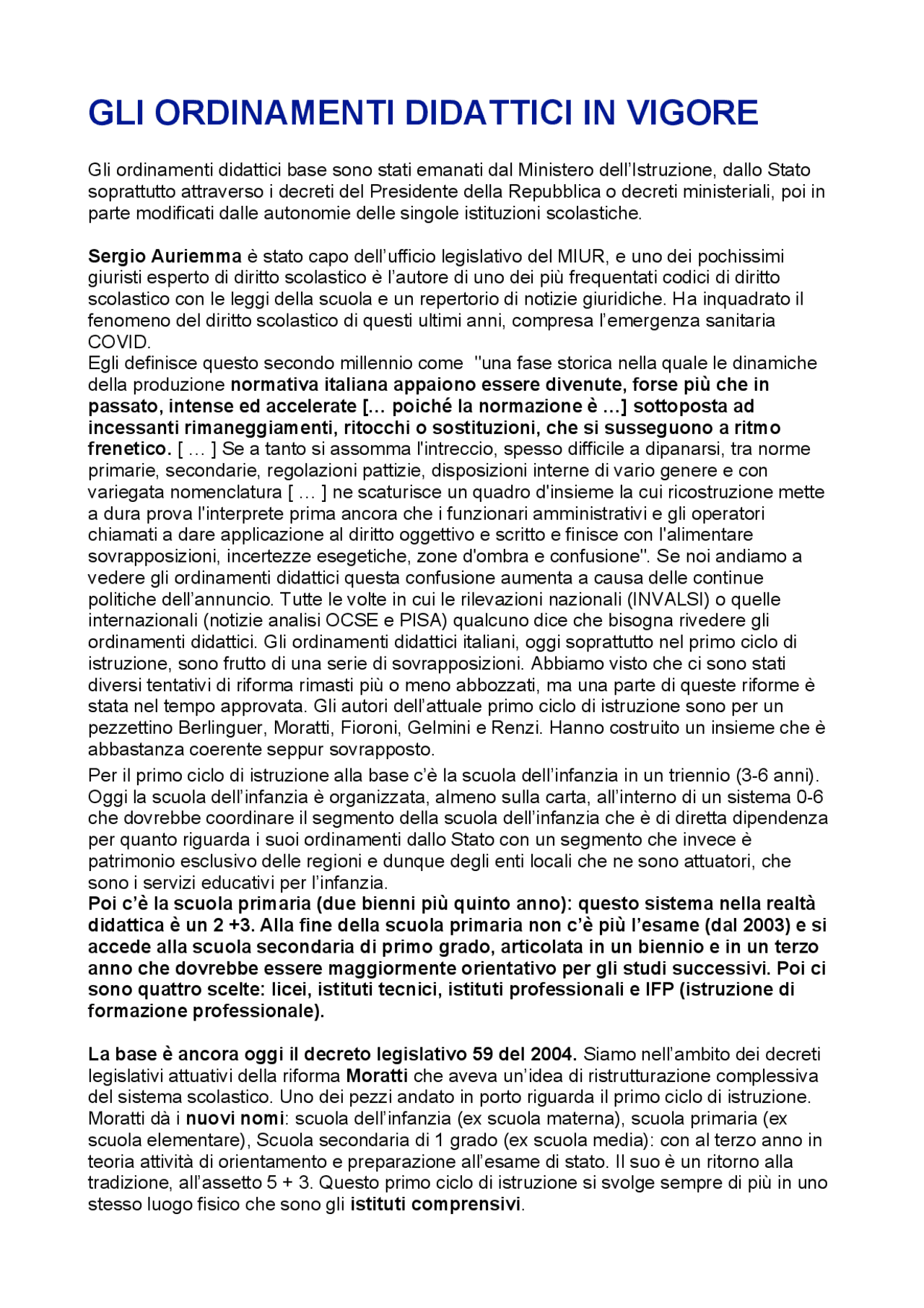 Legislazione Scolastica Appunti Parte 2 Di 2 Appunti Di Diritto Docsity