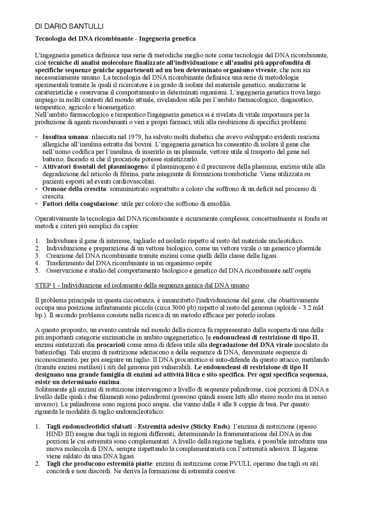 Tecnologie Del Dna Ricombinante Ingegneria Genetica Pcr Crispr