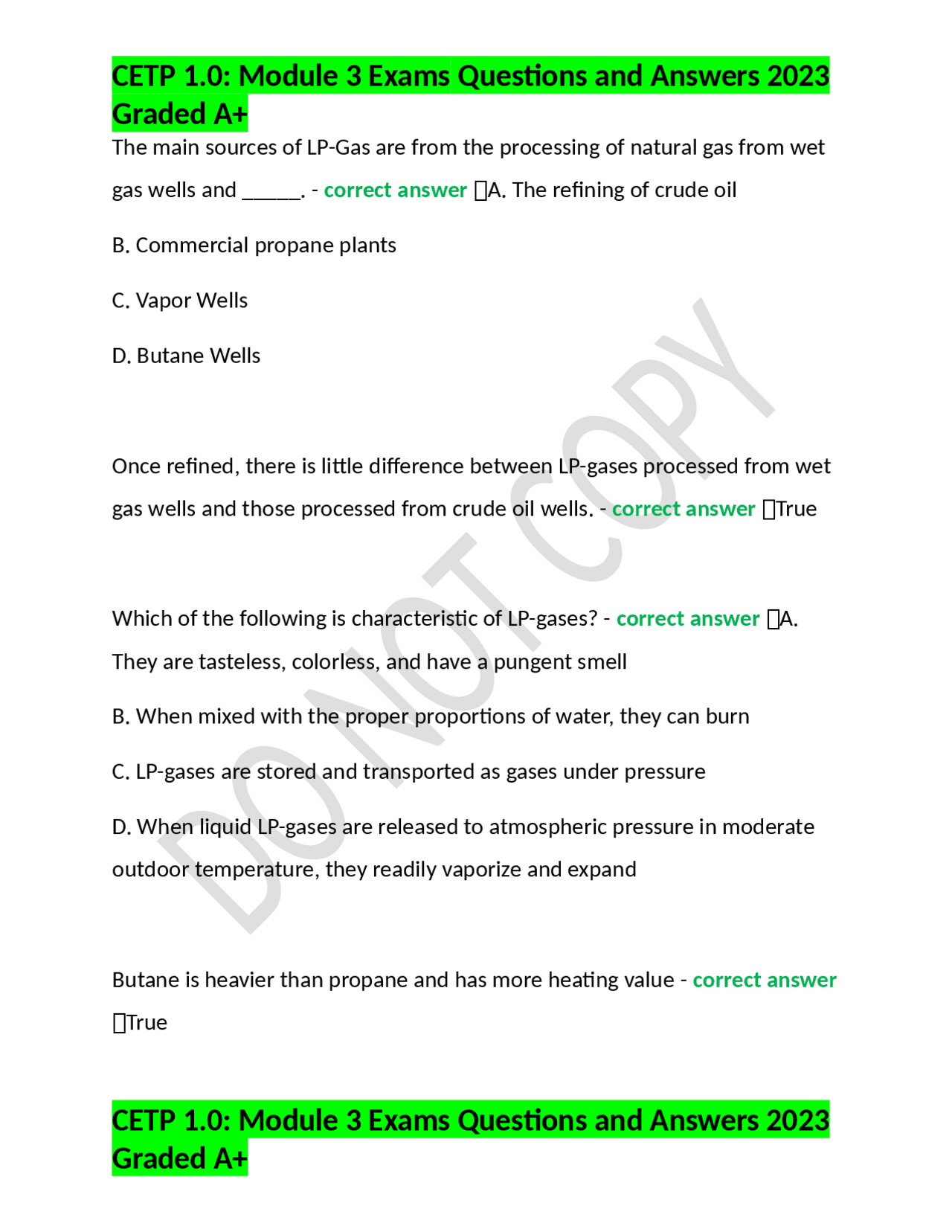 CETP 1.0: Module 3 Exams Questions and Answers 2023 Graded A+ | Exams ...