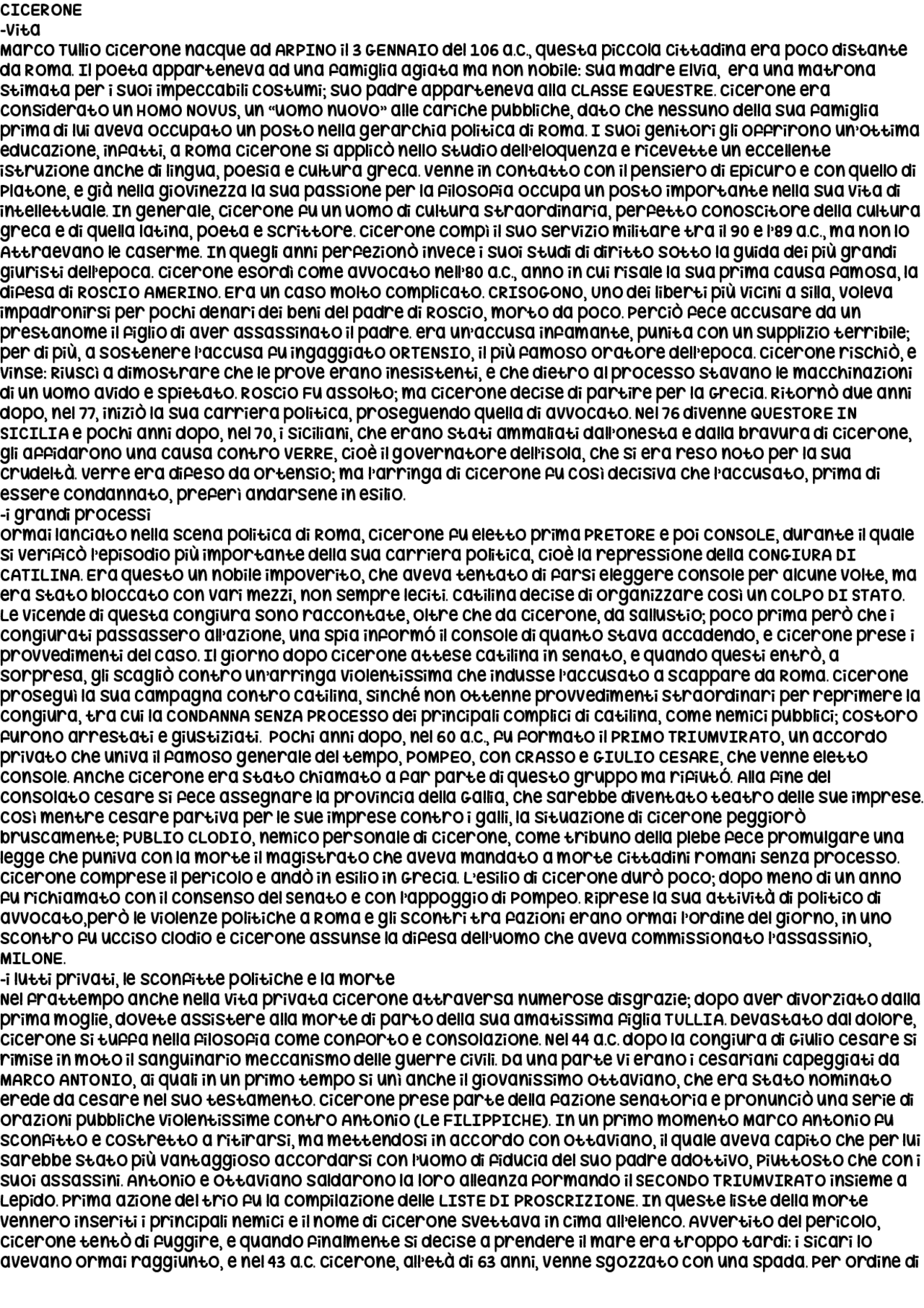 Cicerone E Milone Vita E Opere Schemi E Mappe Concettuali Di