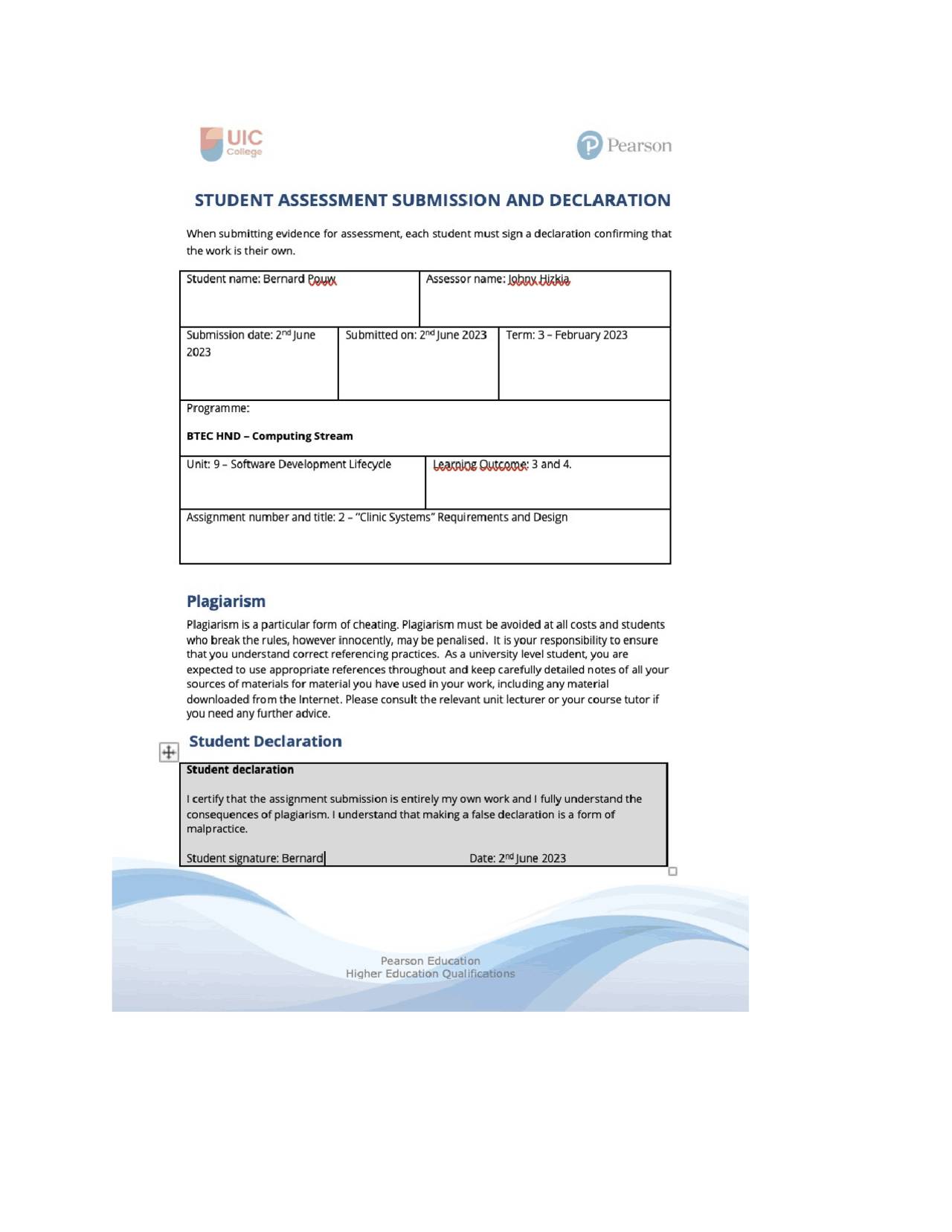 Sdlc Btec Hnd Assignment Essays High School Computer Science Docsity