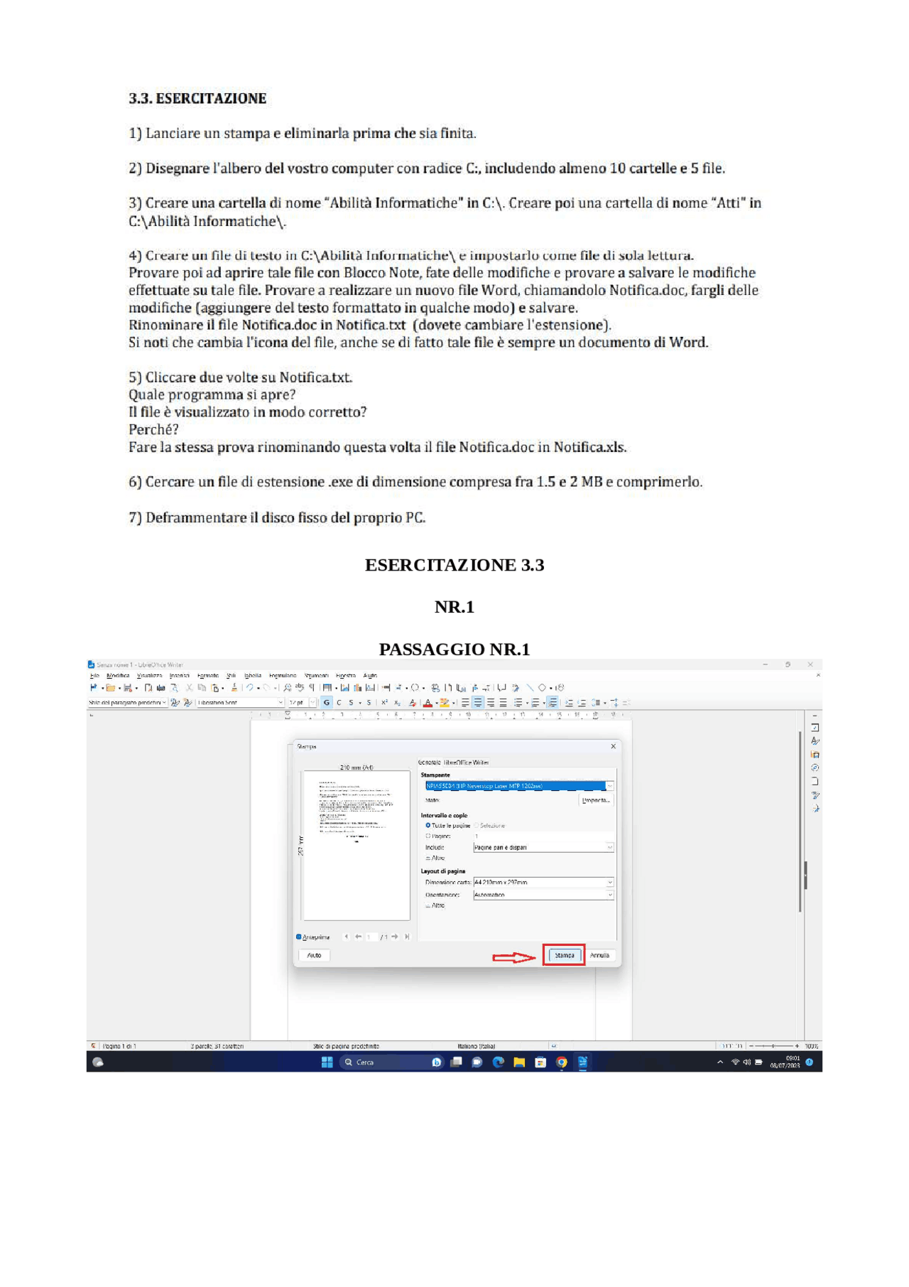 Esercitazione Lezione 3 Abilità Informatiche | Esercizi di Informatica ...