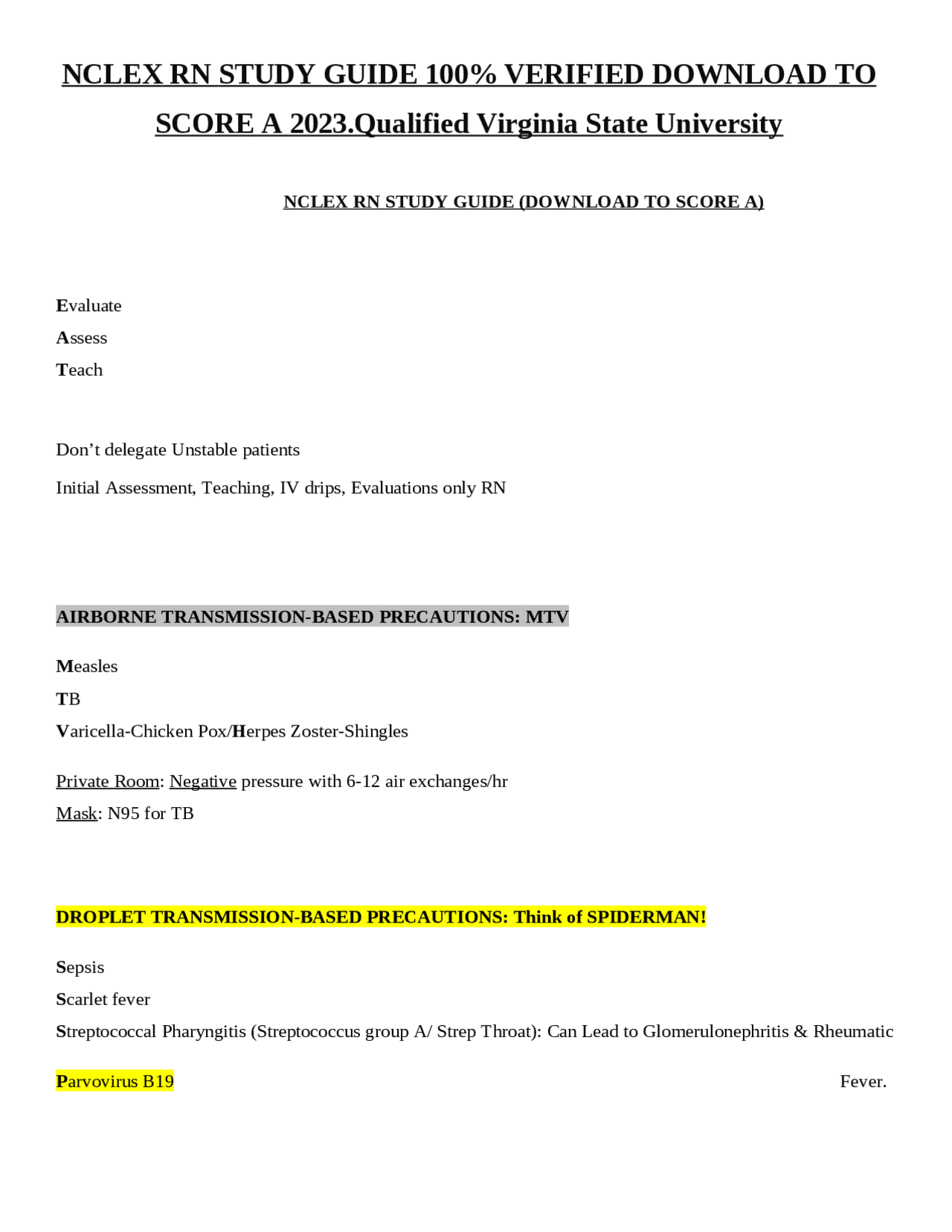 NCLEX-RN 515 EXAM DUMP QUESTIONS 2021-2022 DOWNLOAD TO SCORE GRADE ...