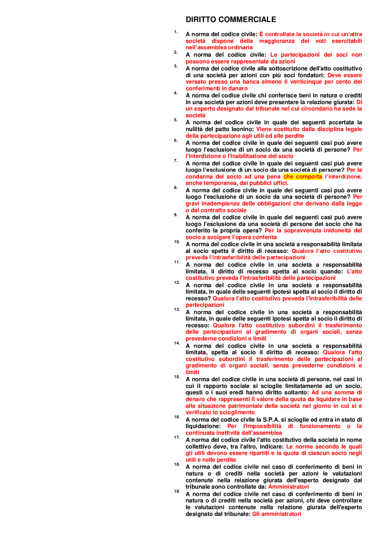 Paniere DIRITTO COMMERCIALE Giurisprudenza LMG-01 Unipegaso | Panieri di Diritto Commerciale ...