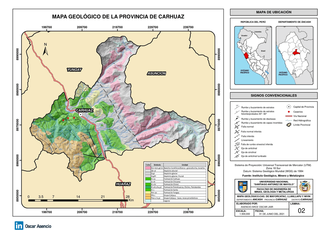 GeologÍa Carhuaz Ancash Peru Ejercicios De Geología Docsity