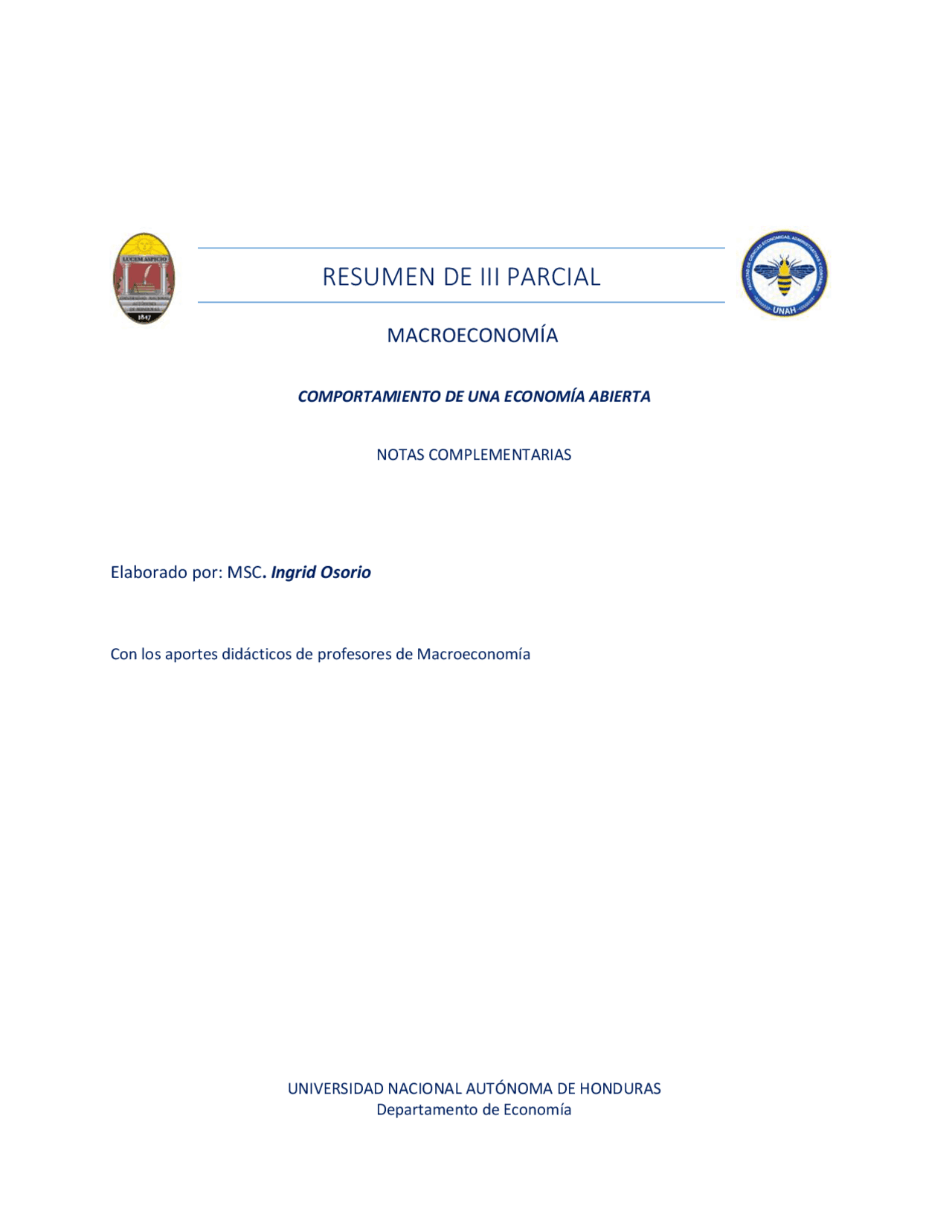 Resumen de toda la clase | Esquemas y mapas conceptuales de Macroeconomía | Docsity