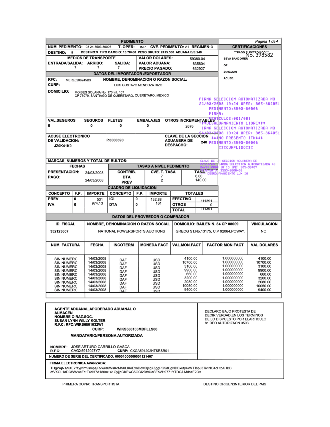 PEDIMENTO DE IMPORTACION | Apuntes de Derecho | Docsity