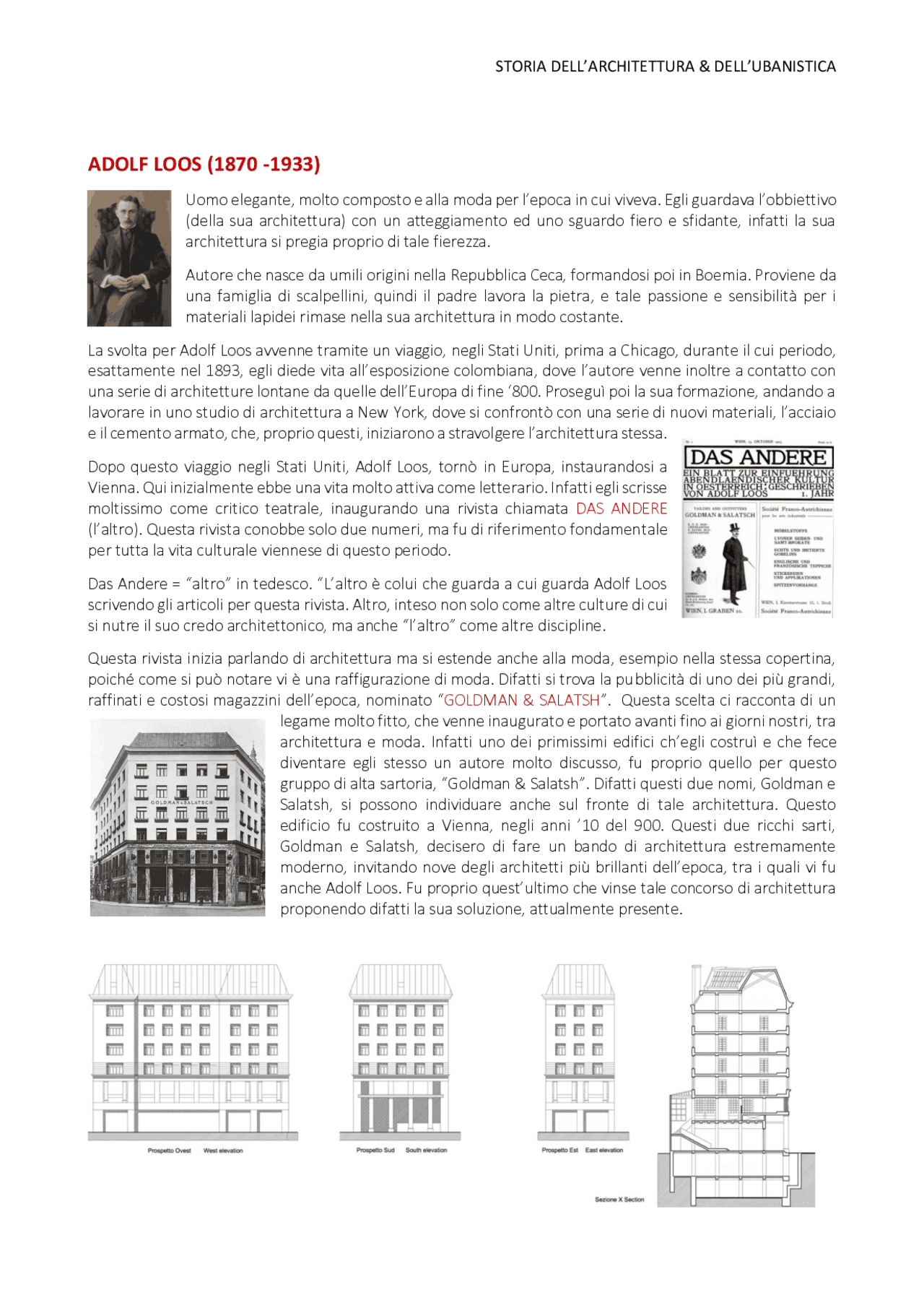 Dispensa che tratta della vita e delle opere di Adolf Loos | Dispense ...