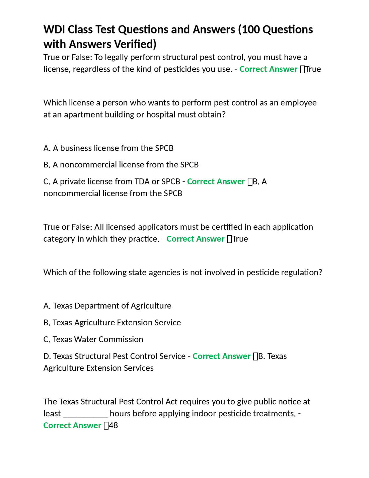 WDI Class Test Questions and Answers (100 Questions with Answers ...