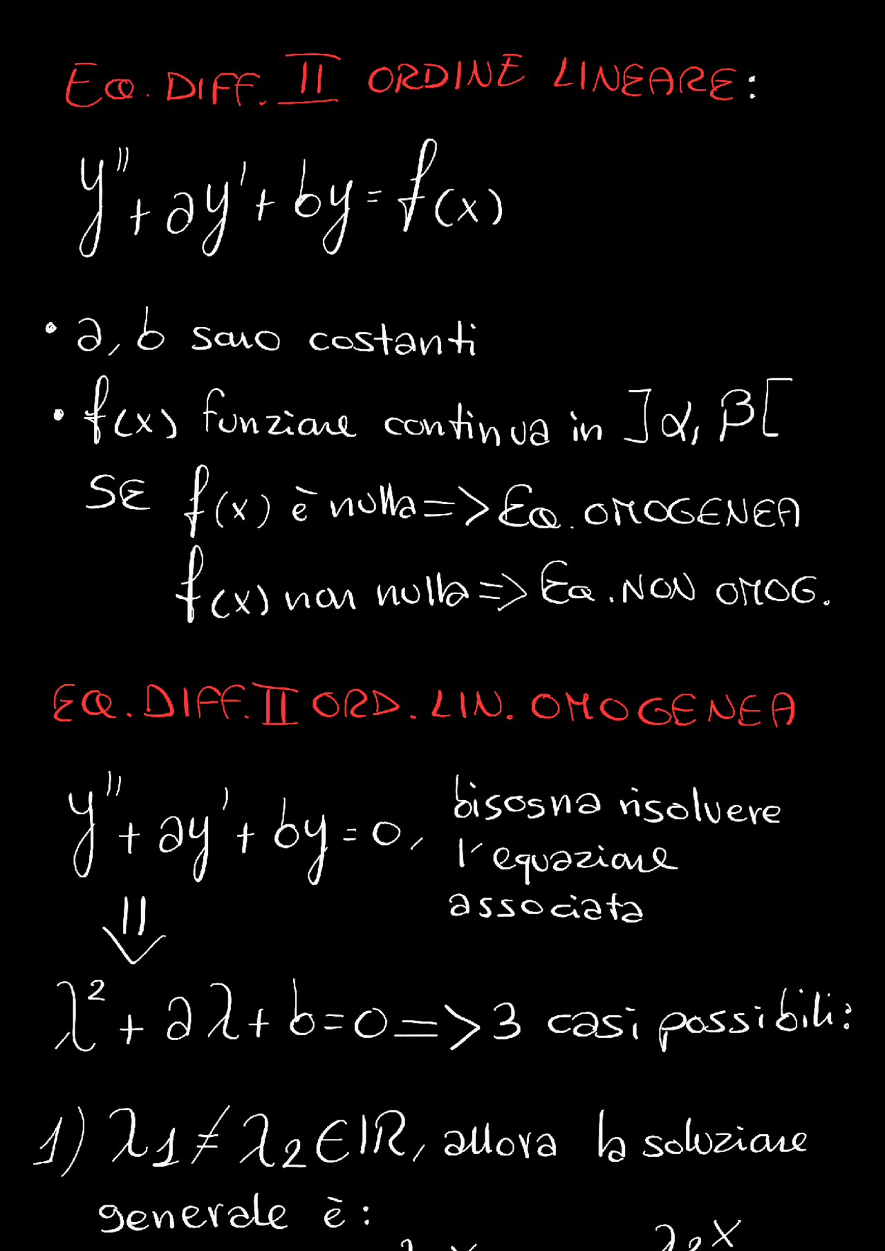 Equazioni Differenziali Secondo Ordine Appunti Di Matematica Generale