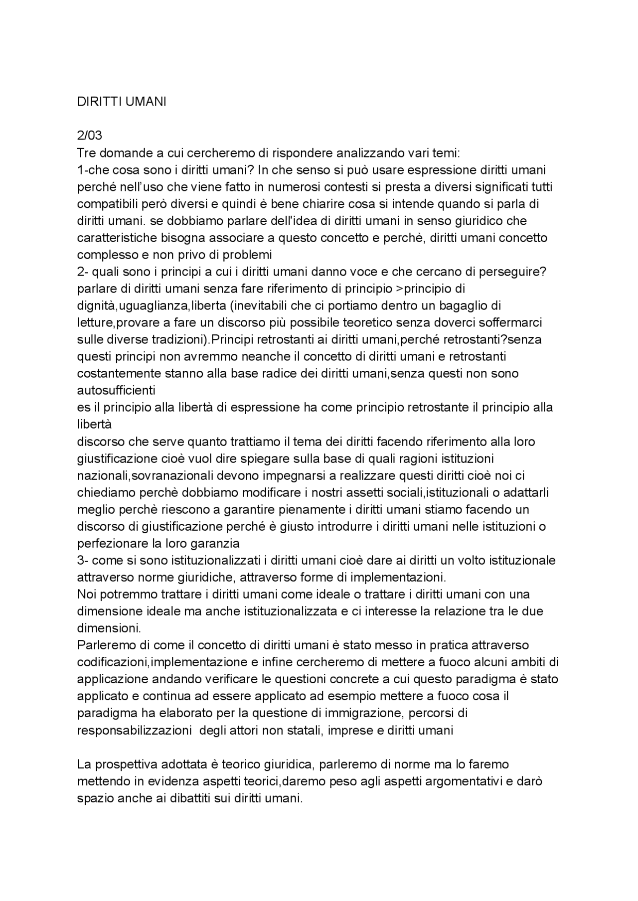Appunti Diritti Umani Prof Pariotti Appunti Di Diritti Umani Docsity