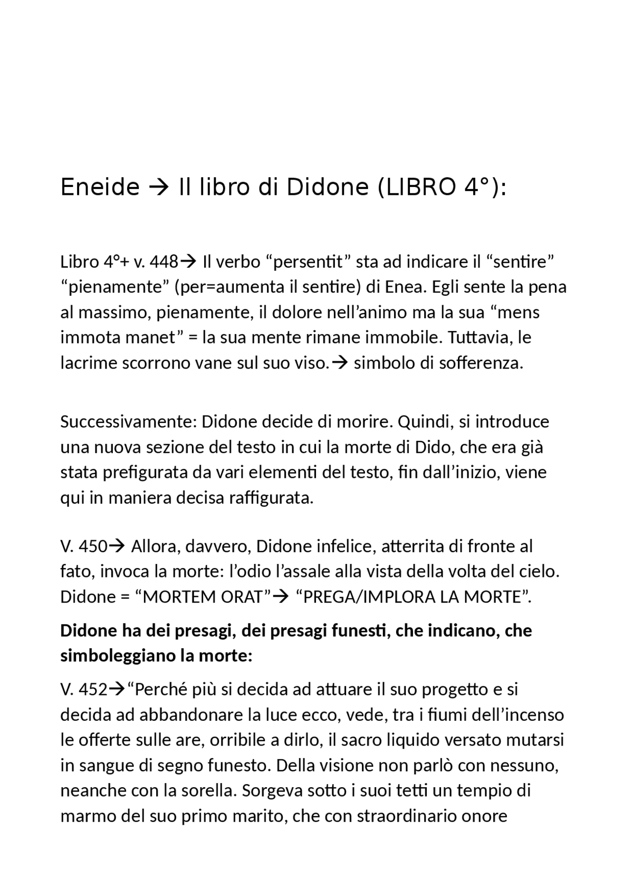 Eneide. il libro di Didone. | Appunti di Lingua Latina | Docsity