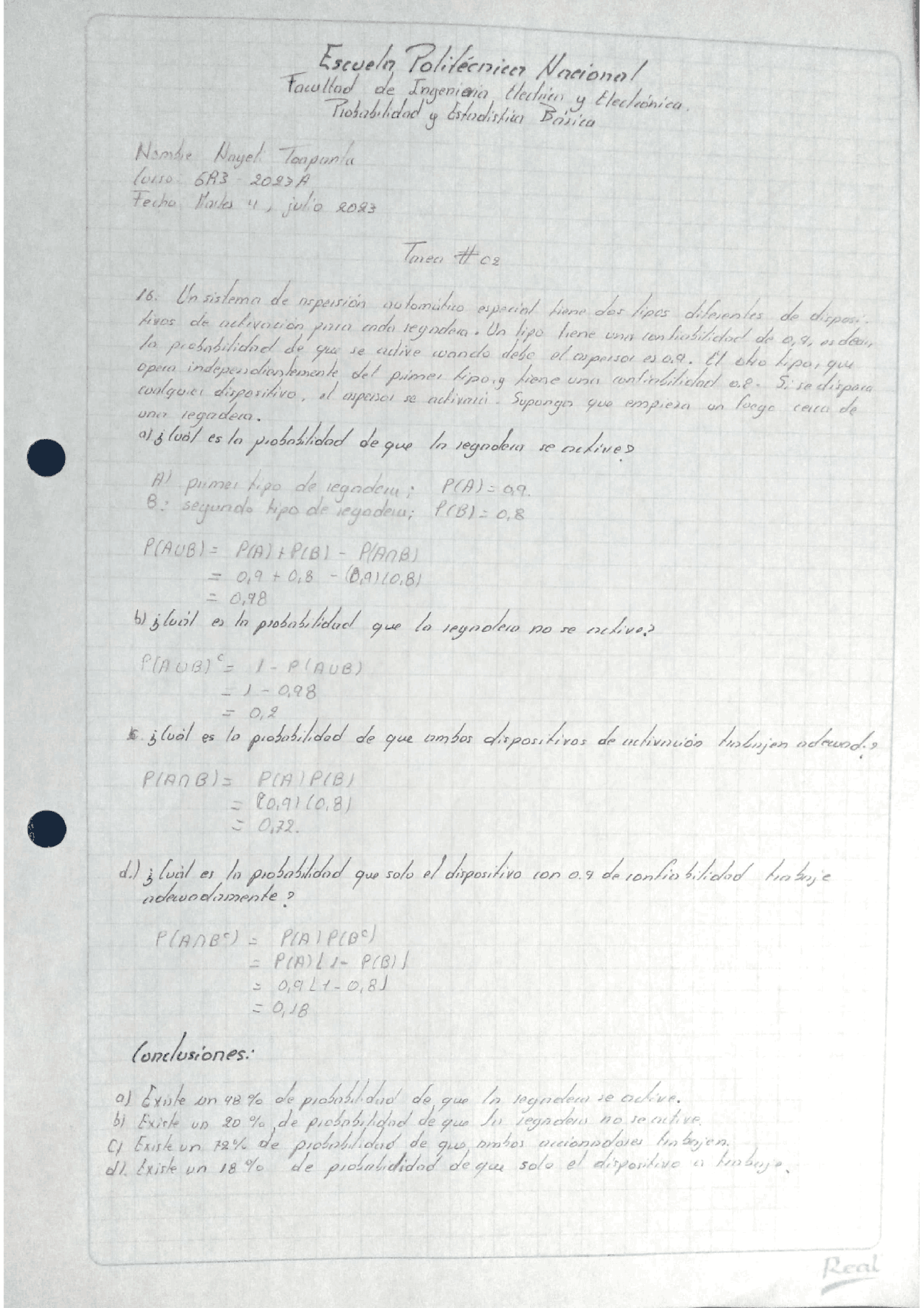 Ejercicios de deberes de estadística, contiene la información sobre el debere resuelto uni ...