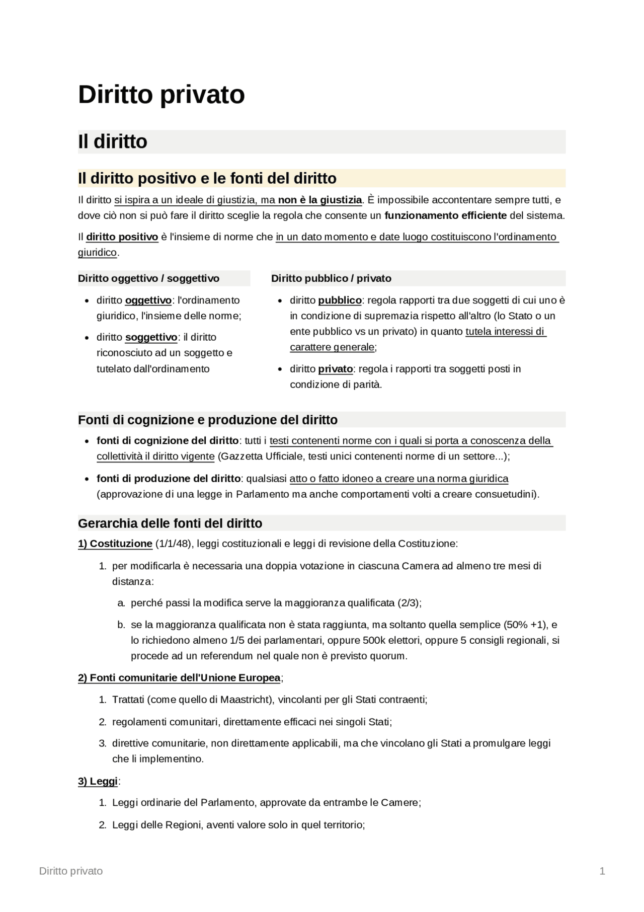 Dispense complete diritto privato | Dispense di Diritto Privato | Docsity