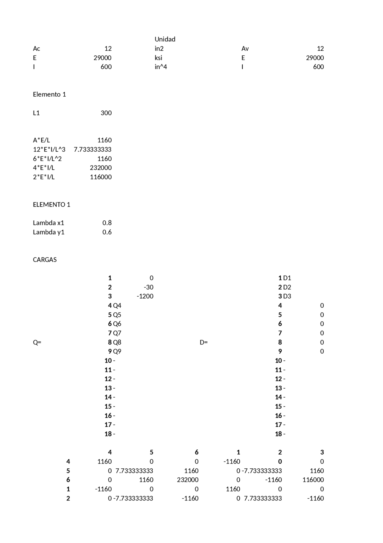 Excel De Un Ejercicio Ejercicios De Análisis Estructural Docsity