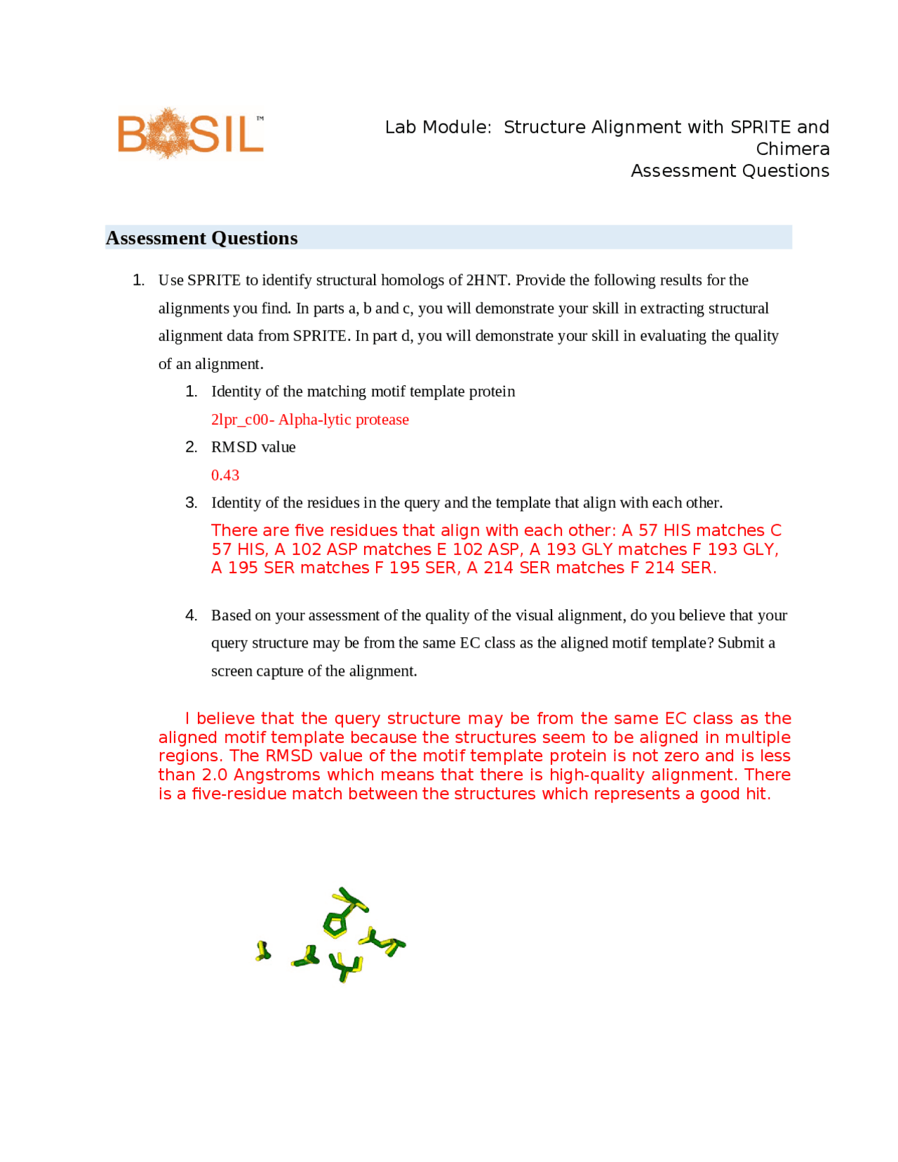 Lab Module: Structure Alignment with SPRITE and Chimera Assessment ...