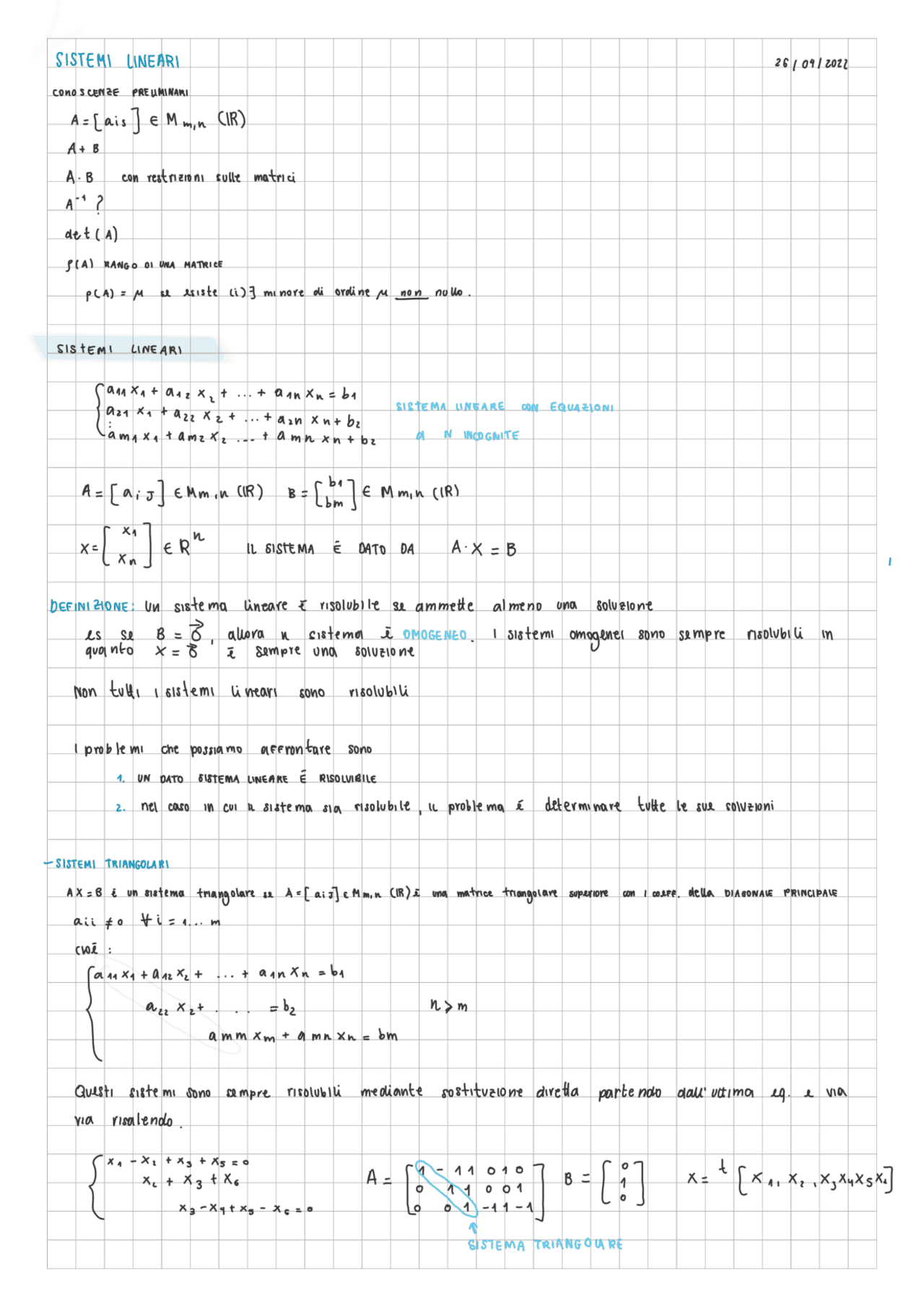 I Sistemi Lineari Geometria Panieri Di Geometria Docsity