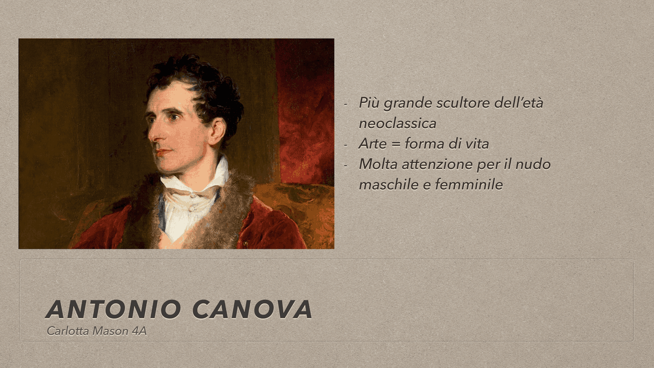 ANTONIO CANOVA e JACQUES-LOUIS DAVID | Slide di Elementi di storia dell ...