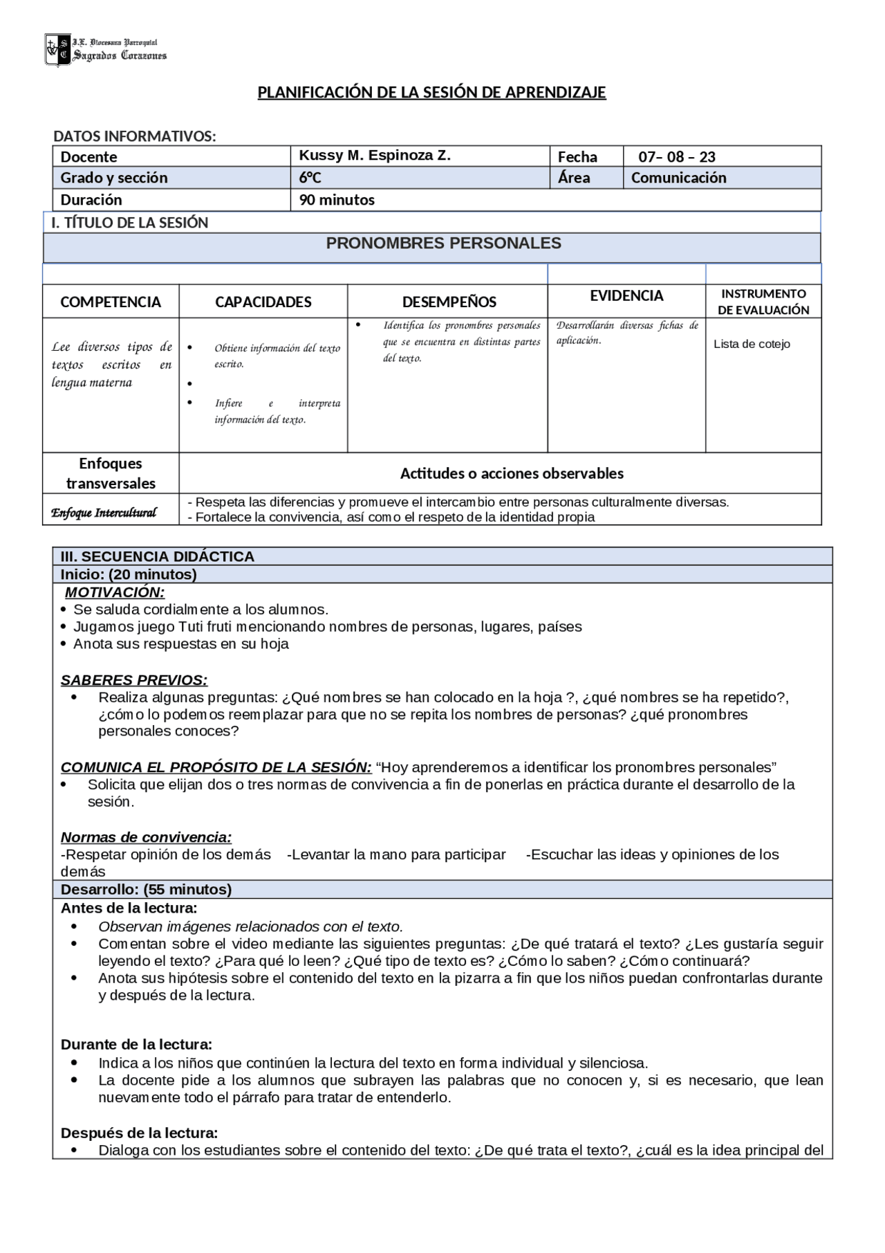 Hojas De Trabajo Gratuitas Sobre Pronombres Para Segundo Grado
