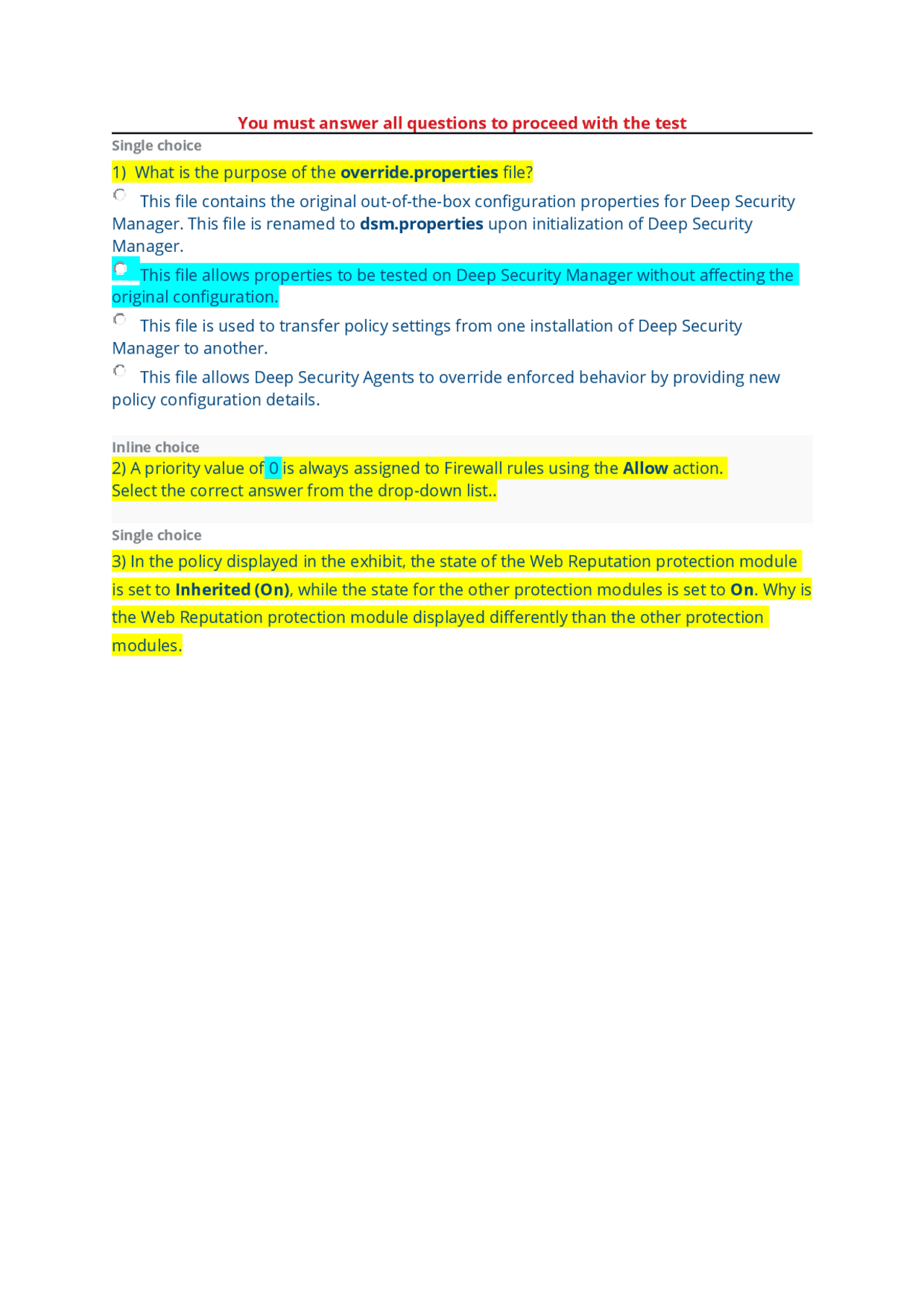 Deep Security 8 Exam Exams Computer Science Docsity