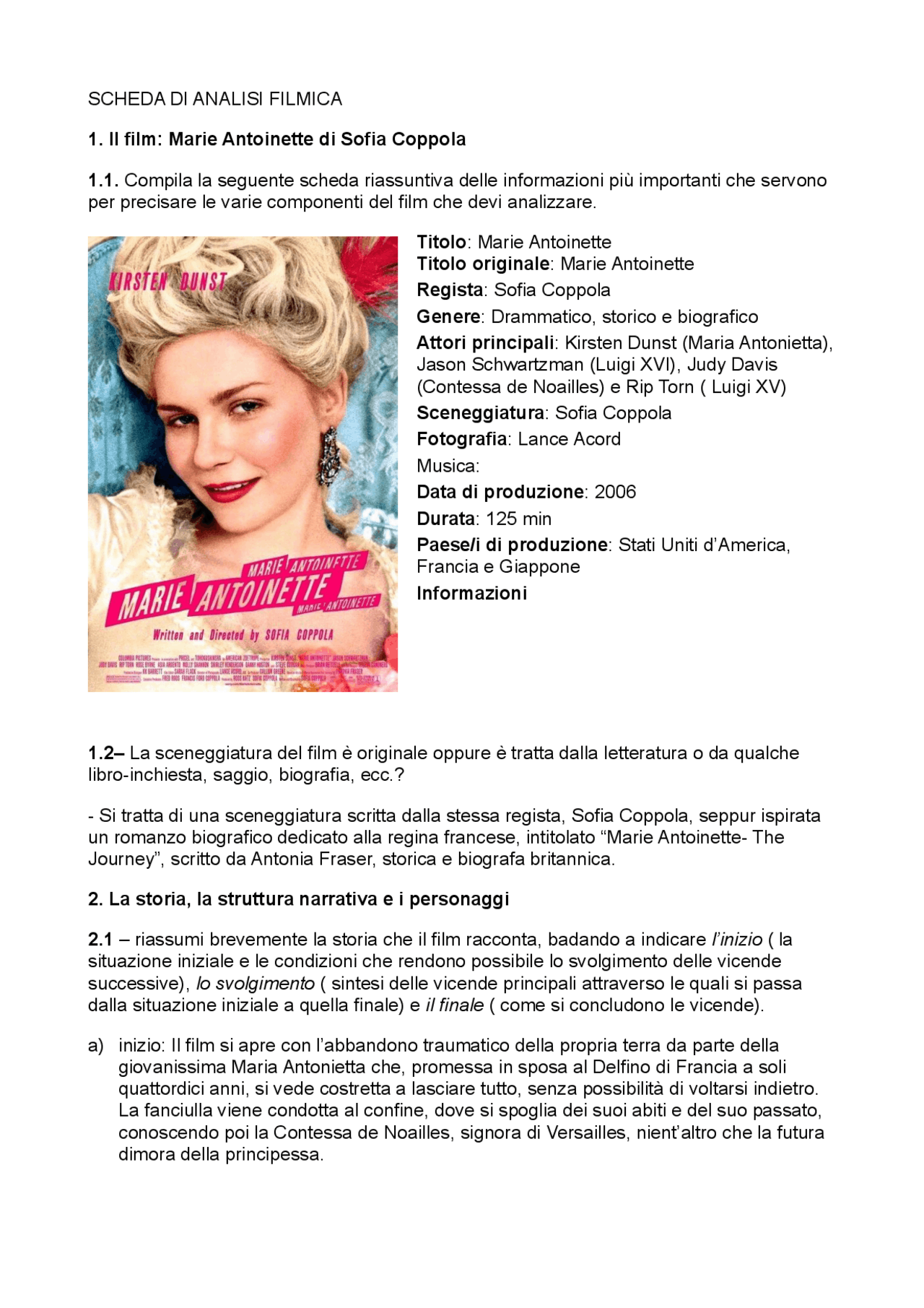 Analisi del film "Marie Antoinette" di Sofia Coppola | Study Guides ...