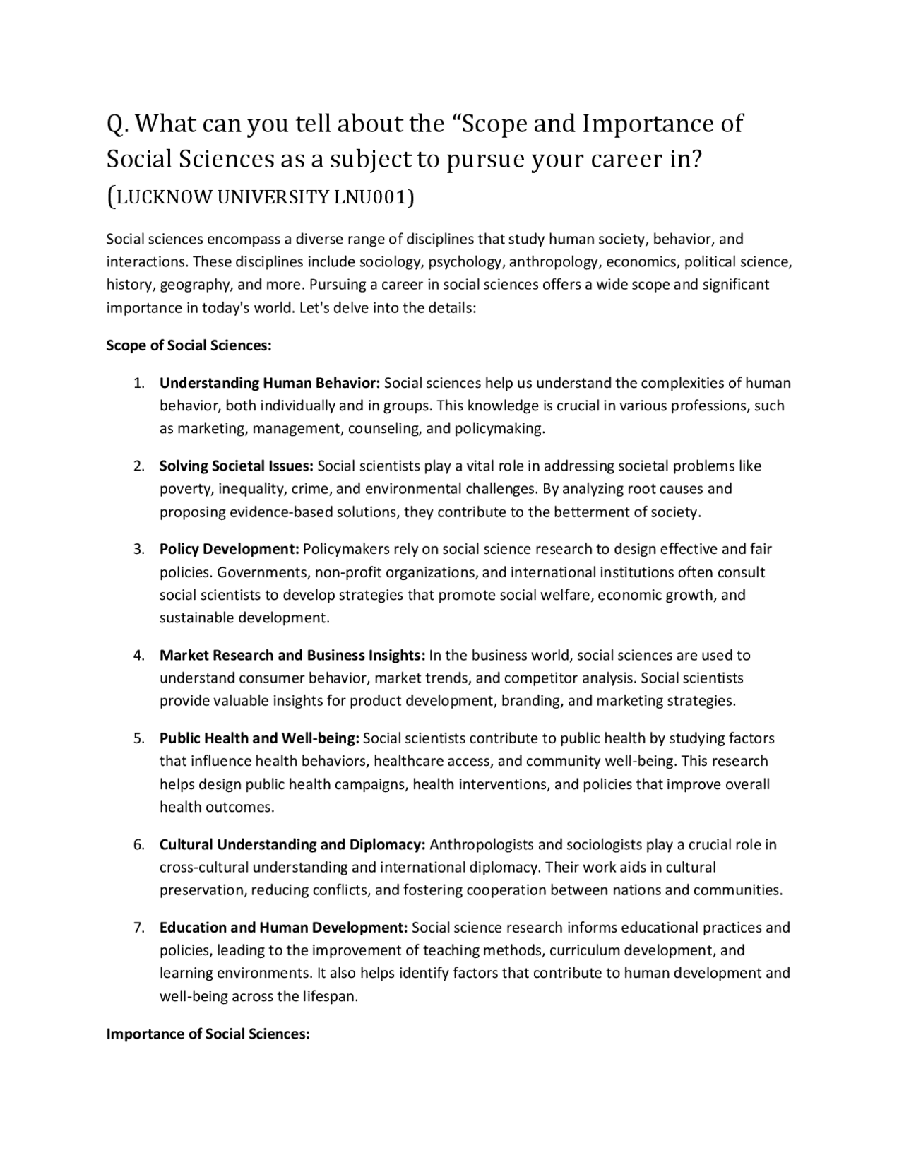 scope and importance of social sciences as a subject to pursue your ...