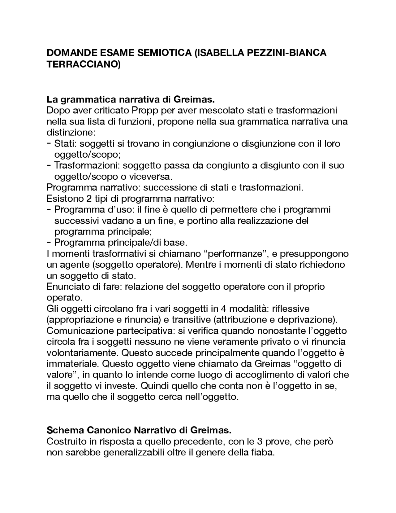 Domande Esame Semiotica Pt2 Prove Desame Di Semiotica Docsity