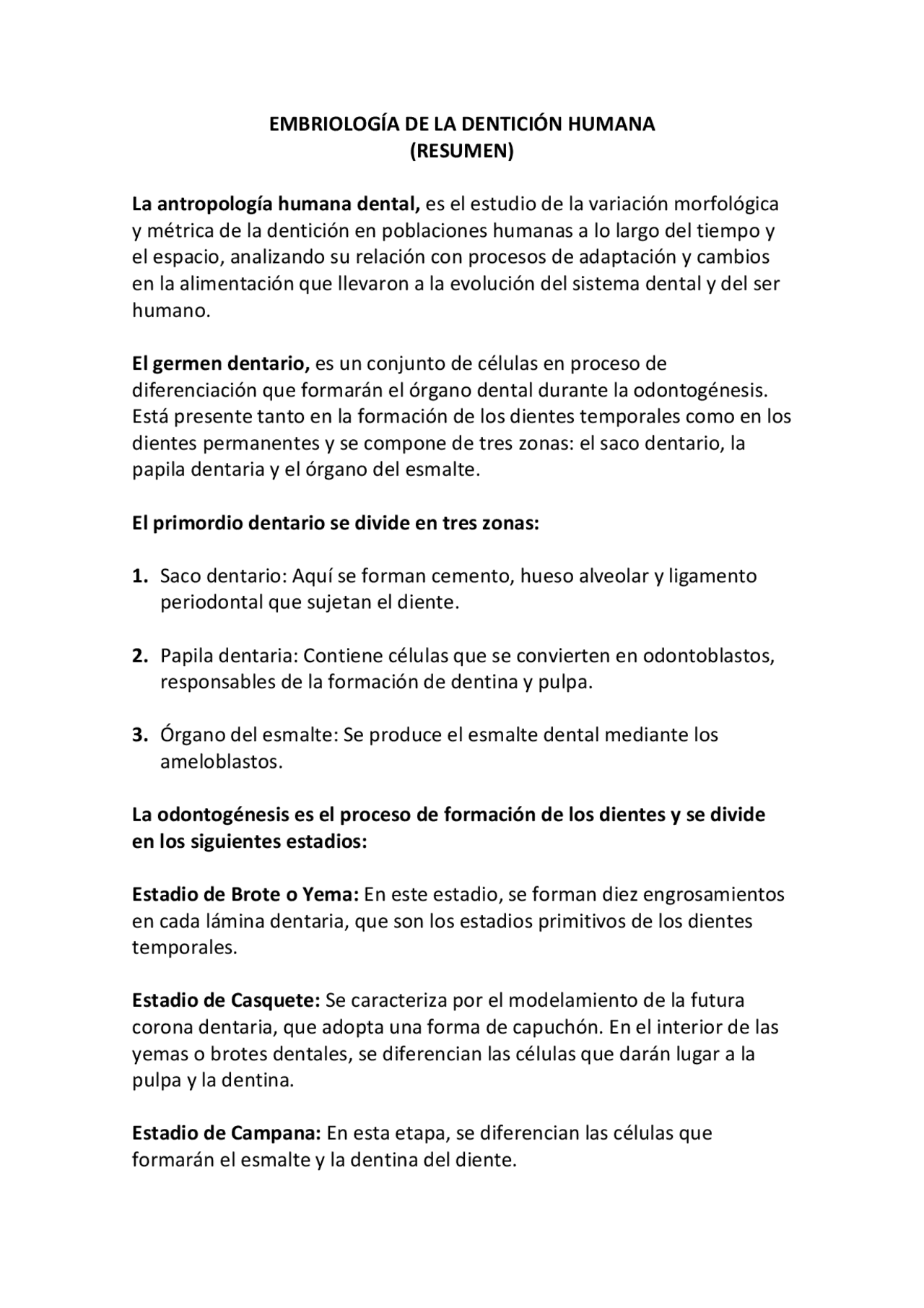 Resumen De 2 Temas De La Embriologia Bucak Esquemas Y Mapas