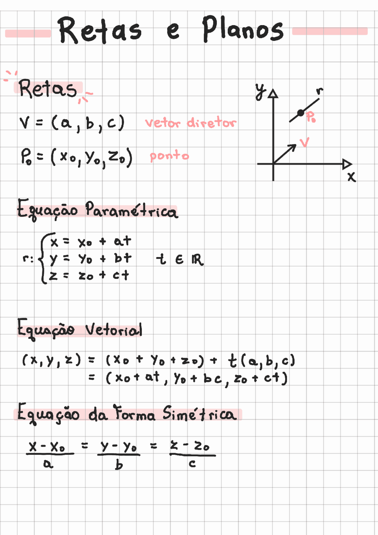 Retas e Planos - Geometria Analítica | Notas de estudo Geometria ...