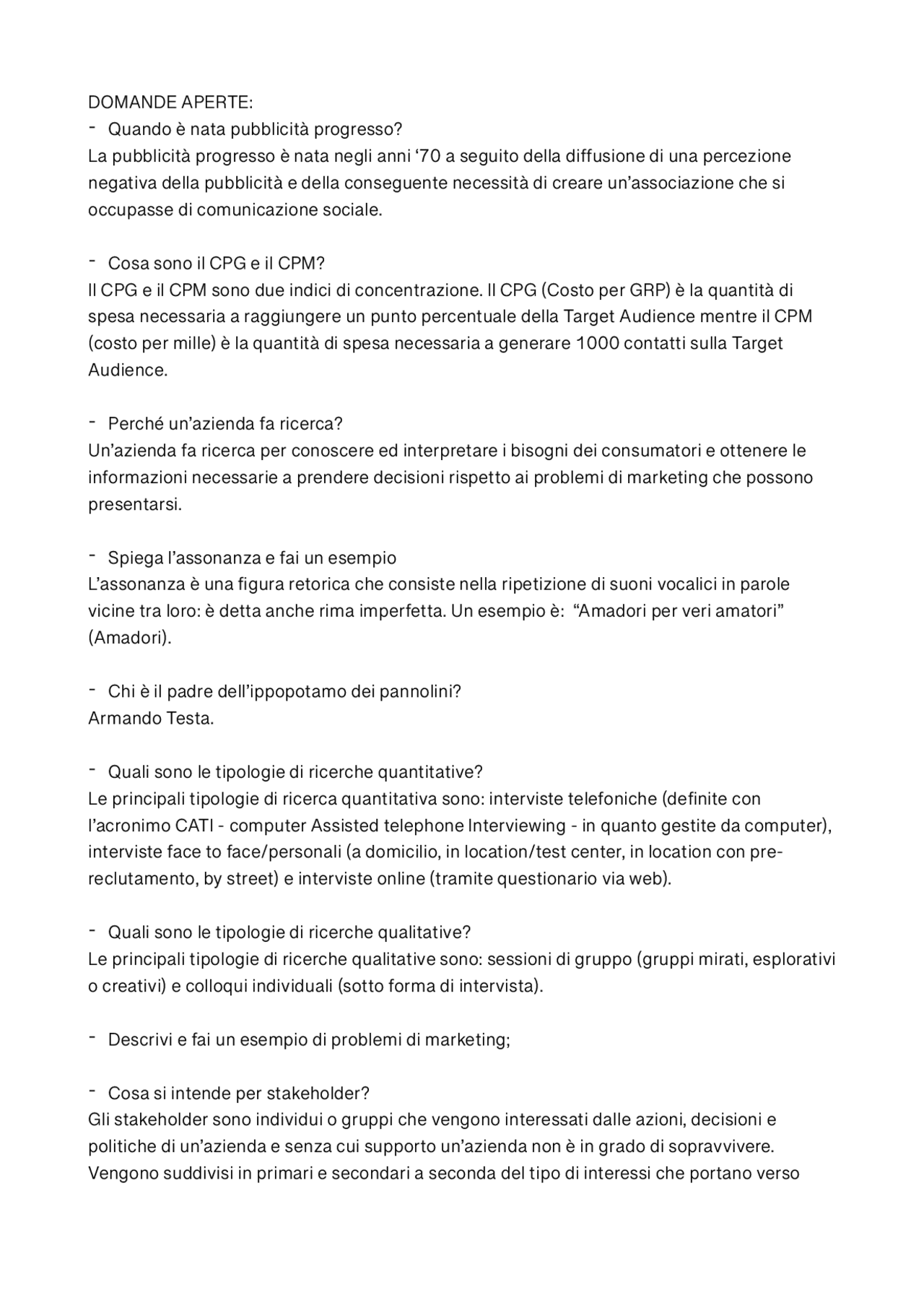 Domande Esame Linguaggi Della Pubblicità Prove Desame Di Semiotica