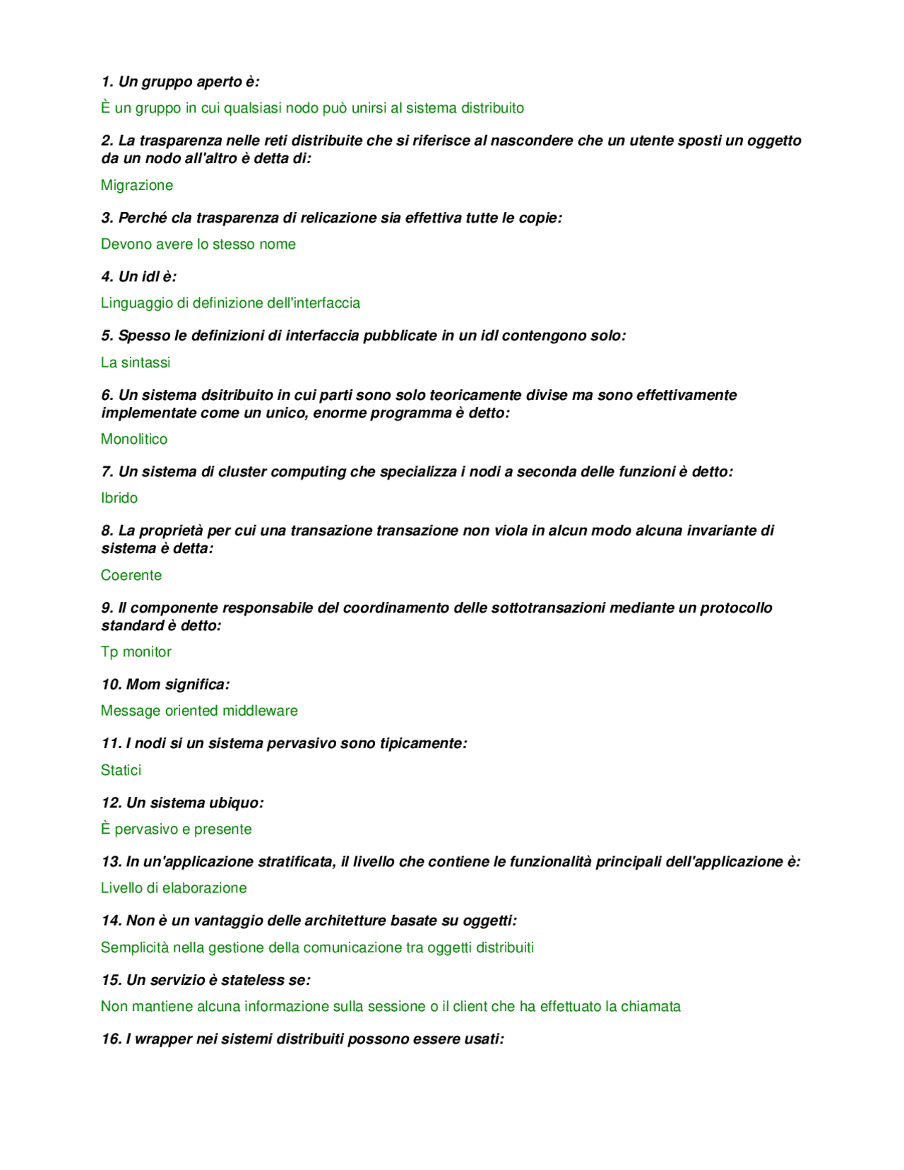 Paniere Programmazione Distribuita E Cloud Computing Informatica L31