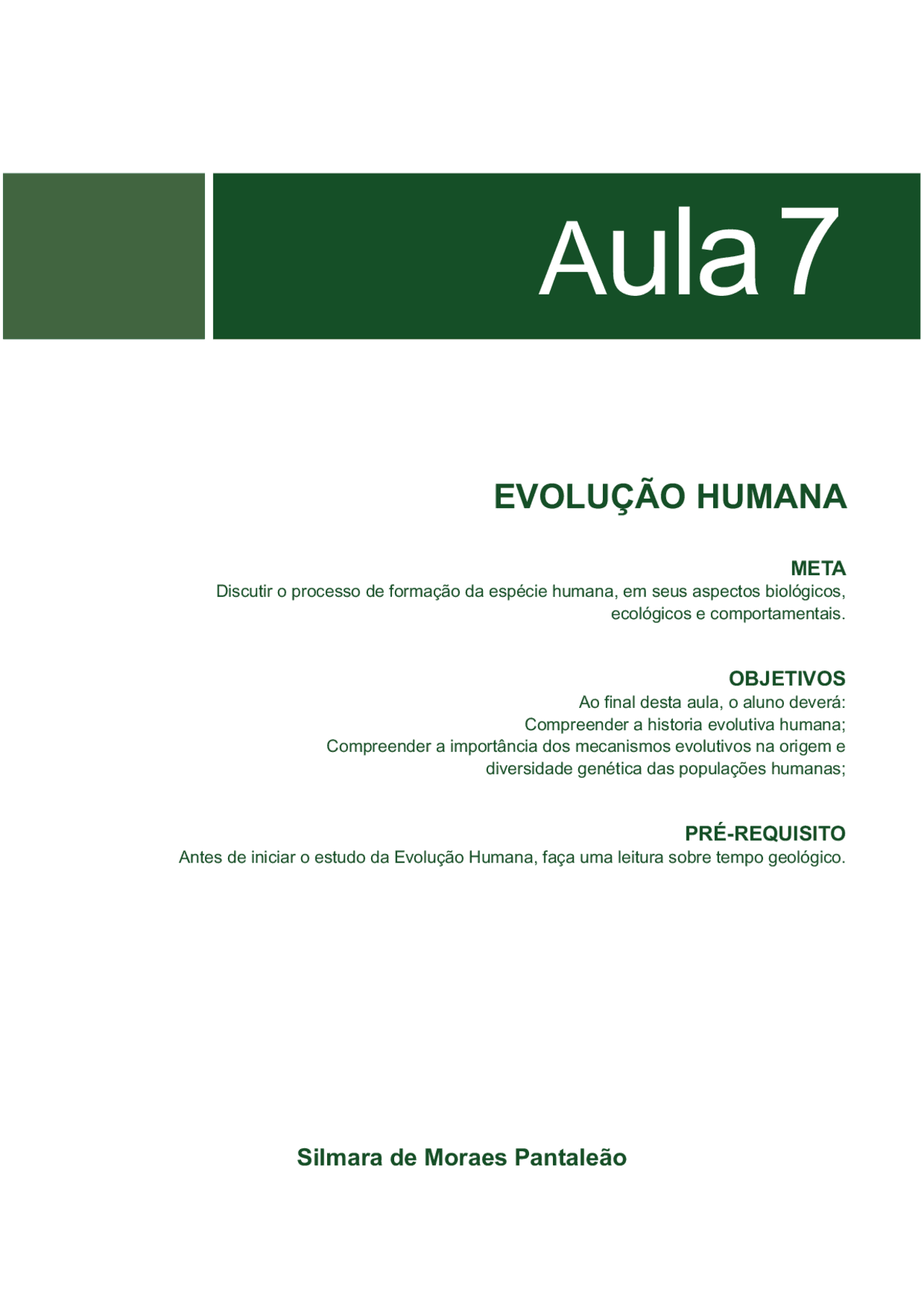 Evolução Humana Em Biologia Slides Biologia Docsity