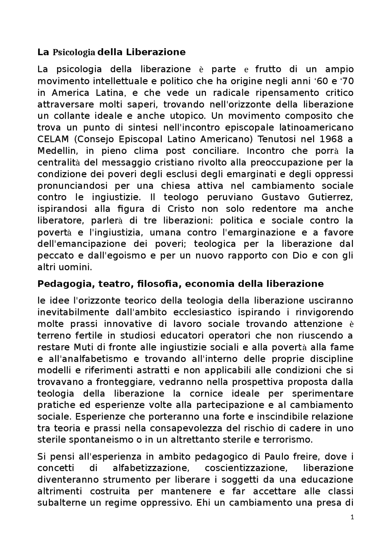 Riassunto libro Psicologia della Liberazione di Ignacio Martin Barò ...