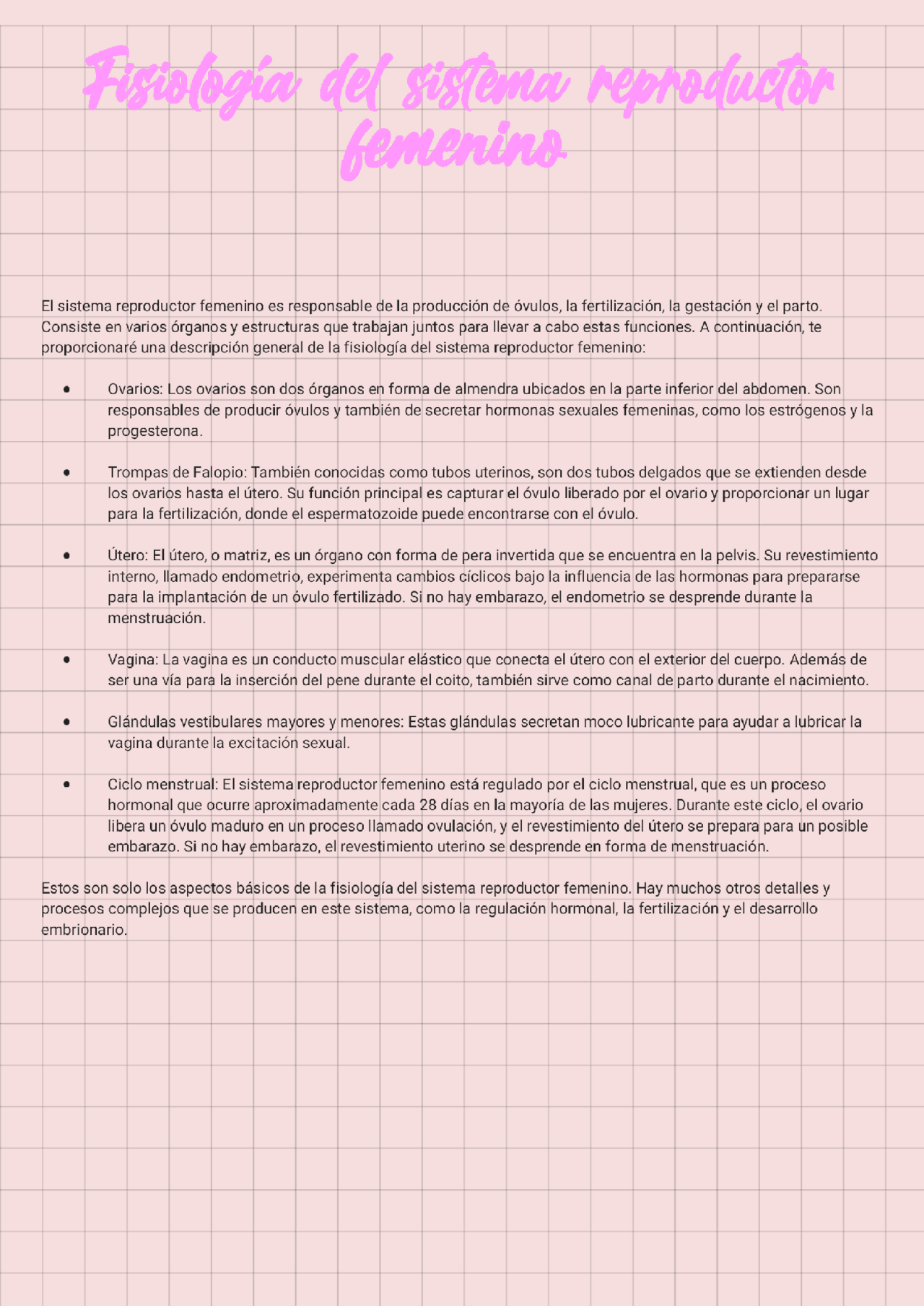 Fisiología Del Sistema Reproductor Apuntes De Anatomía Docsity