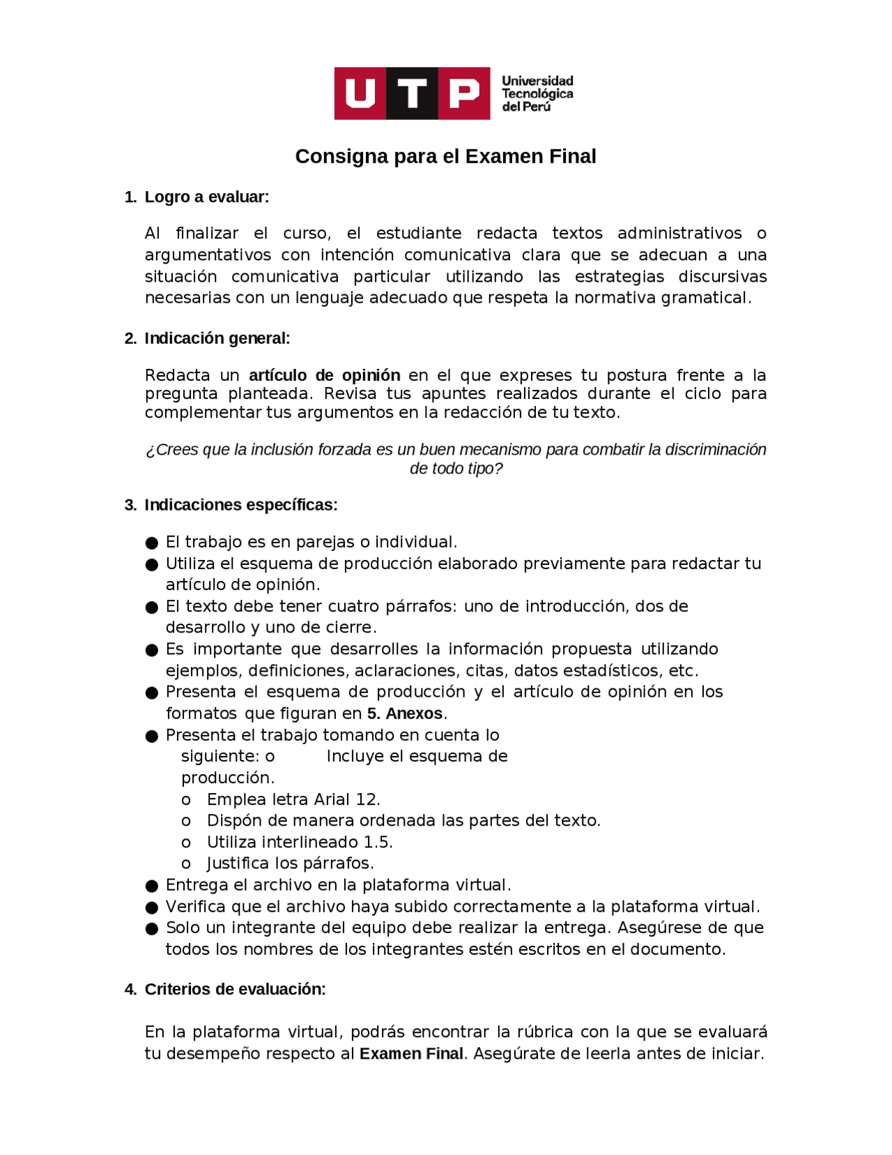 Examen Final De Comprensión Y Redacción De Textos Ii Exámenes De