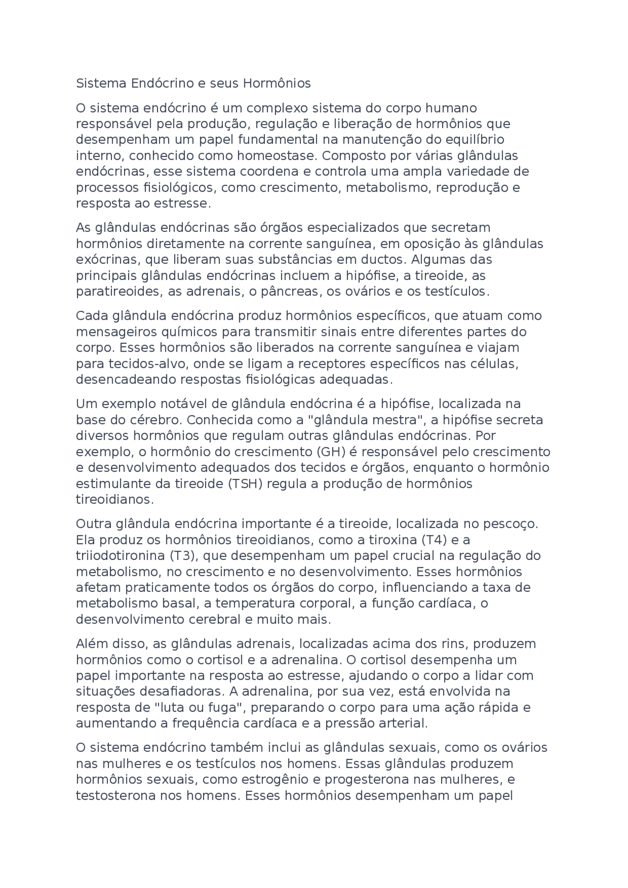 Resumo Sistema EndÓcrino E Suas Glandulas Resumos Anatomia Docsity