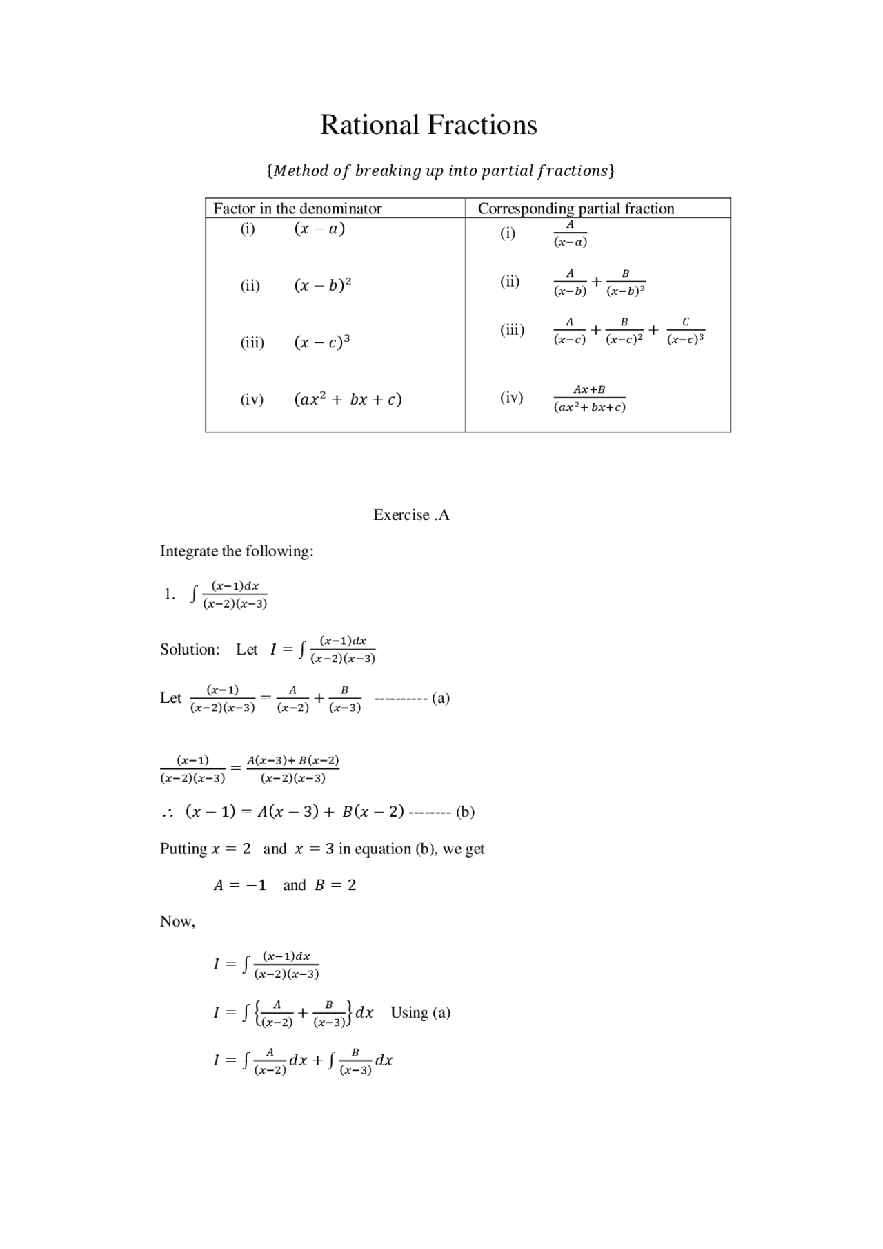 Integration Using Partial Fraction Or Rational Fraction Fully Solved