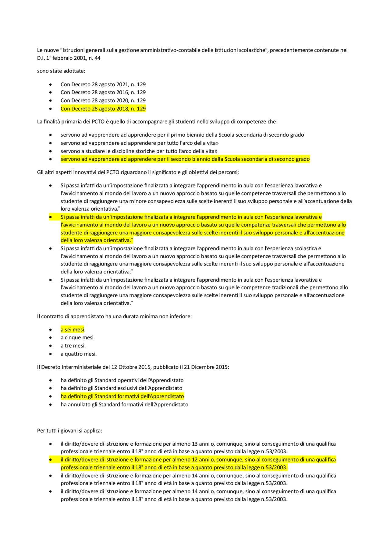 Principi Legislazione E Management Scolastico Domande Chiuse E Aperte