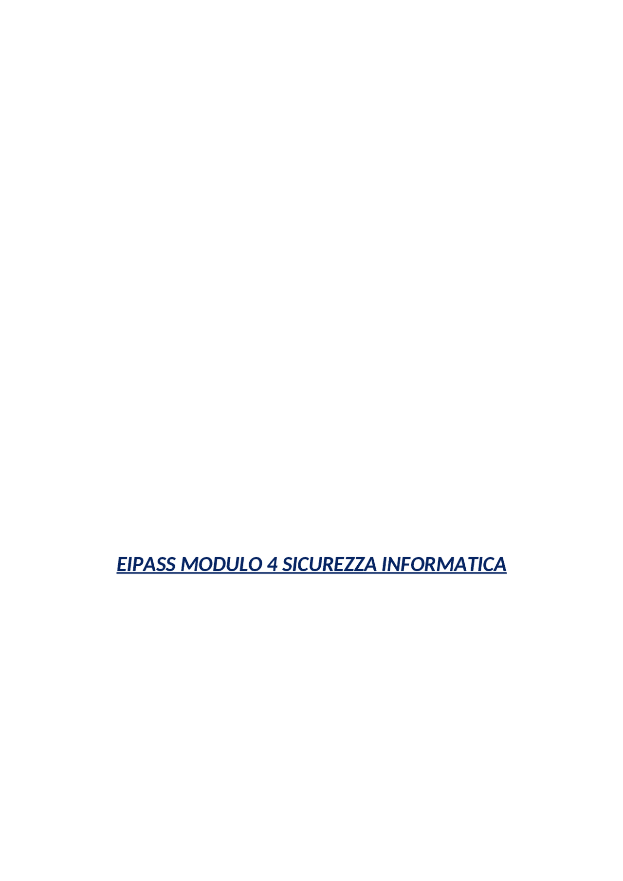 Eipass Modulo 4 Sicurezza Informatica Prove Desame Di Reti
