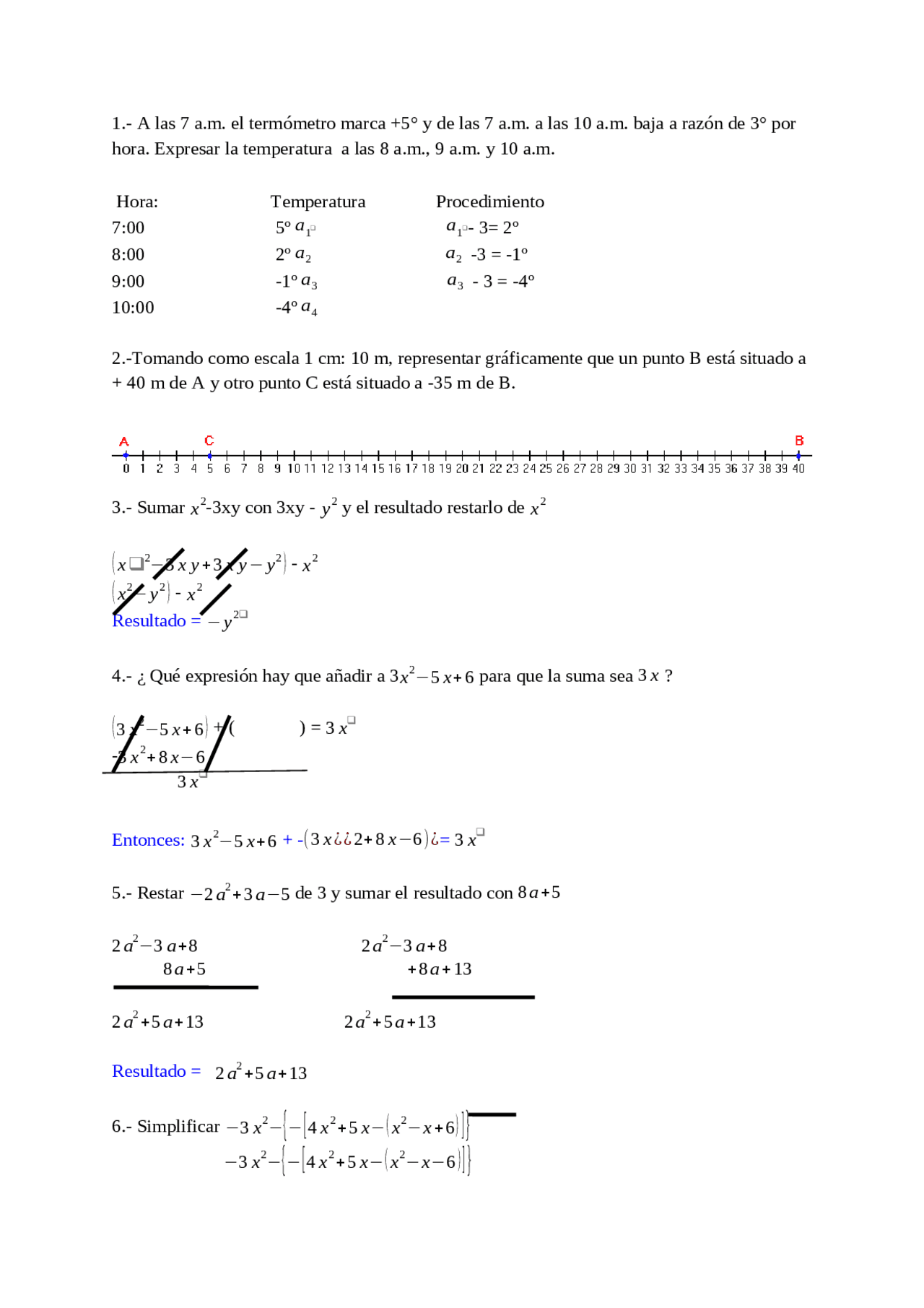 Miscelánea de suma, resta, multiplicación y división. | Ejercicios de Matemáticas | Docsity