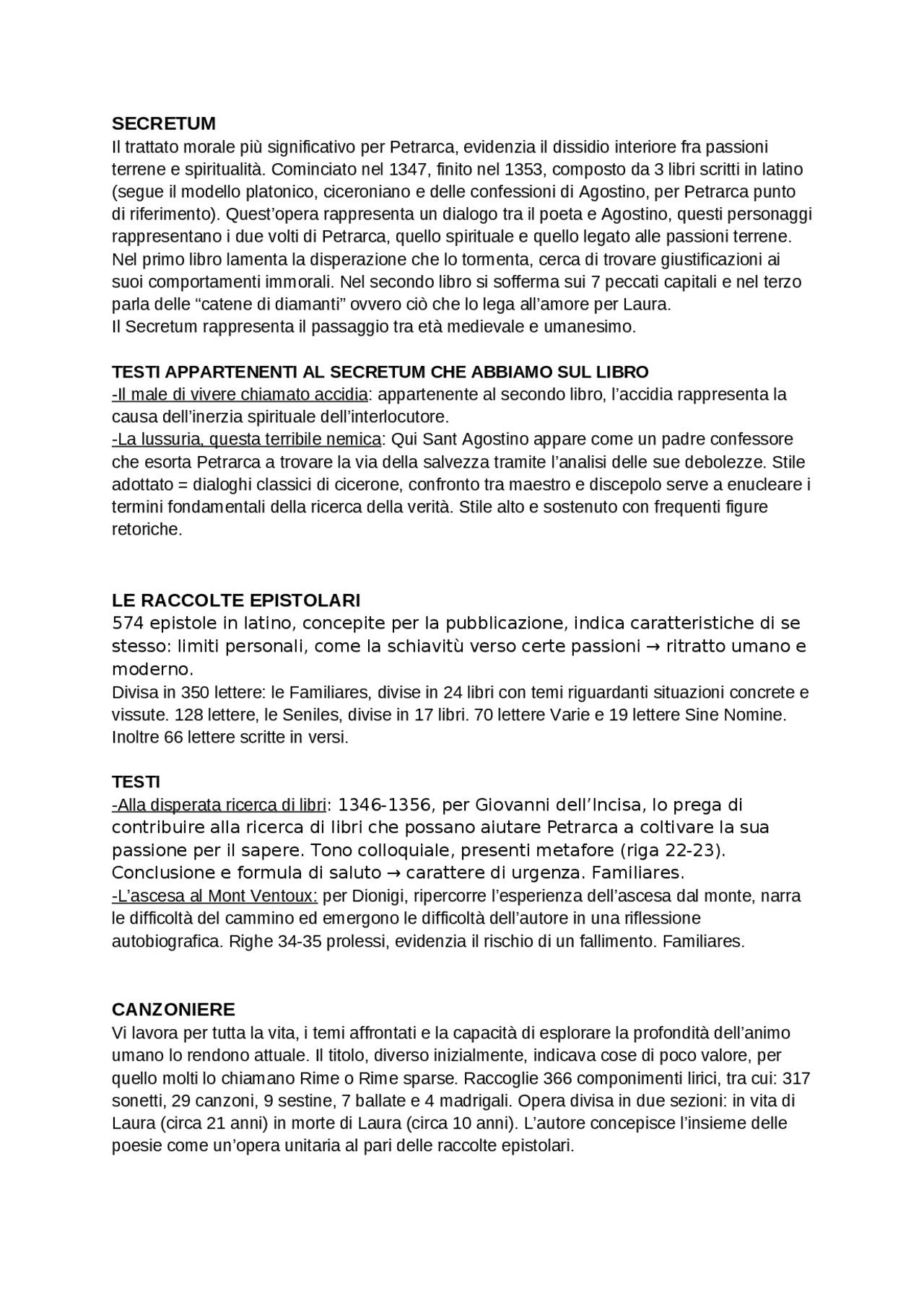 riassunti di italiano | Appunti di Italiano | Docsity