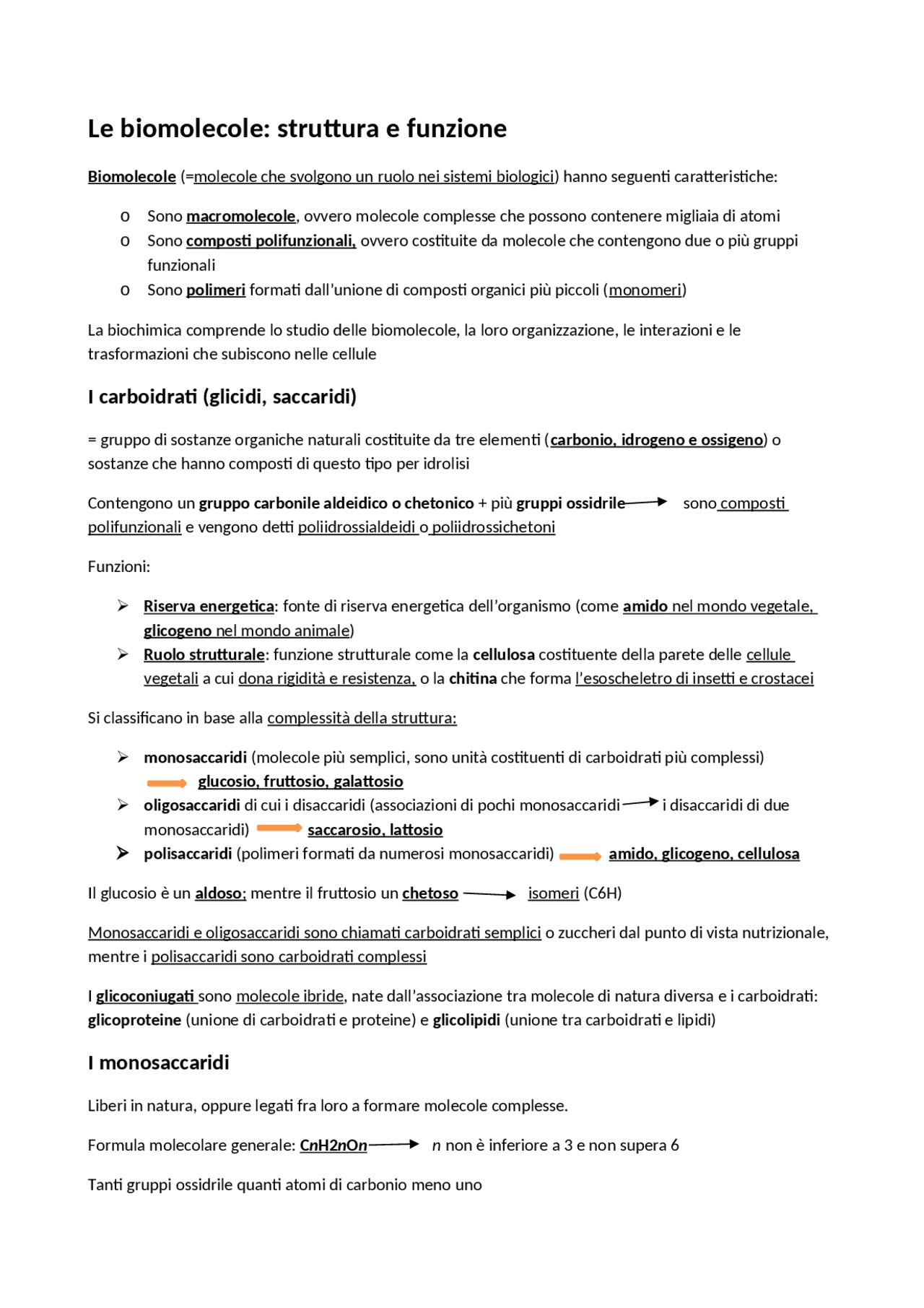 Schemi Dettagliati Delle Caratteristiche Delle Biomolecole Schemi E