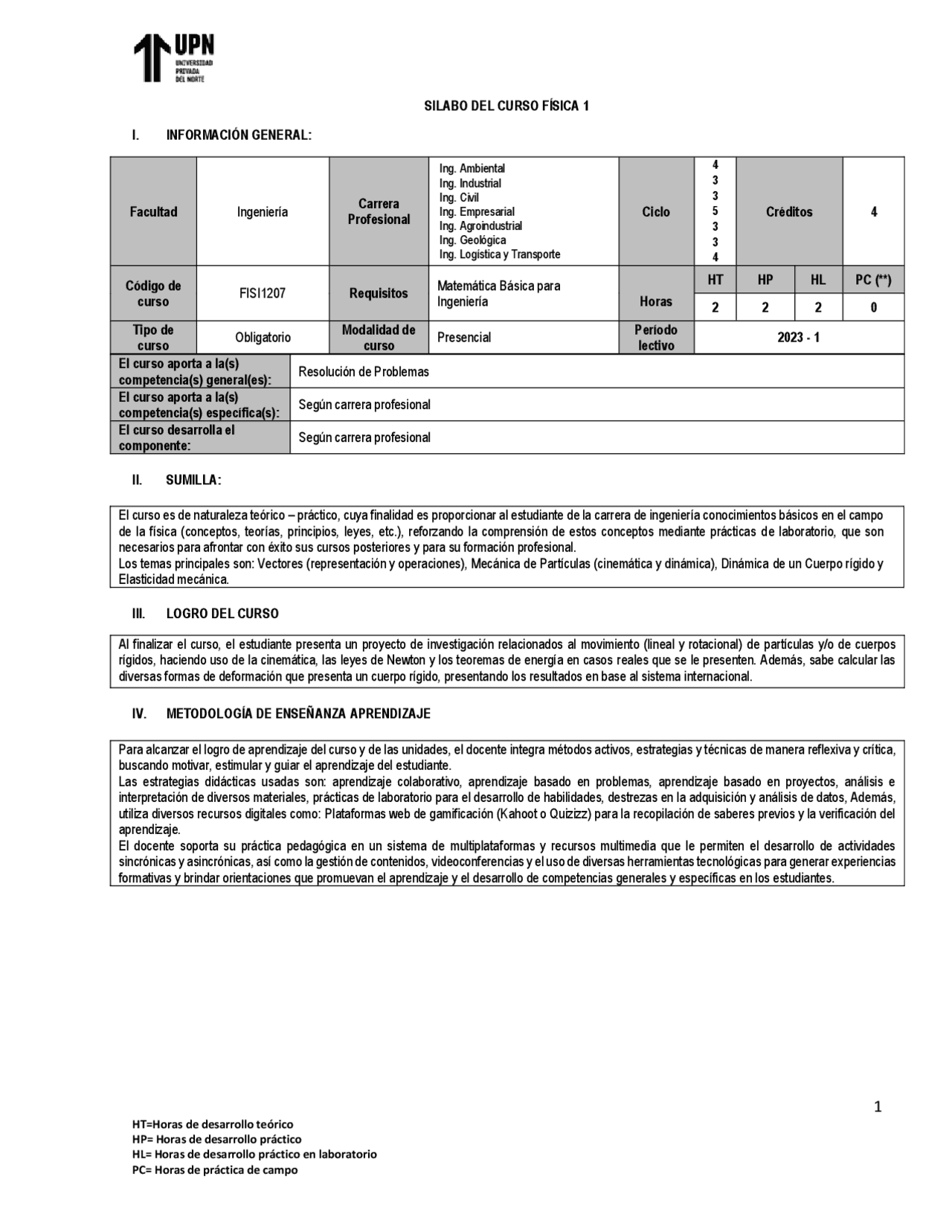 Fisica 12022 Silabos Apuntes De Física Docsity